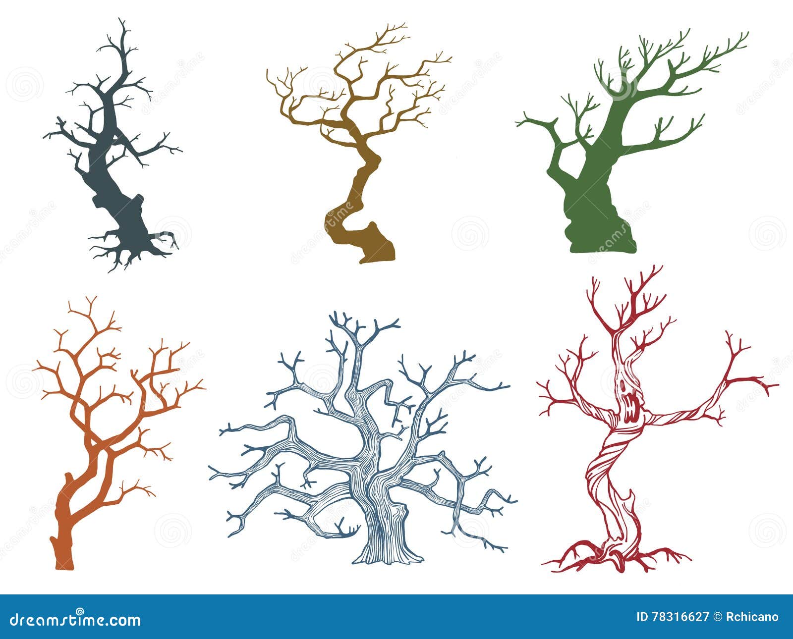 Dead Tree Vector Illustration Stock Vector - Illustration of branch ...