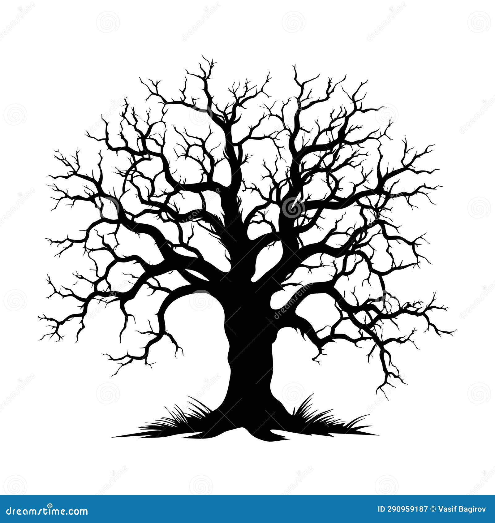 Dead Tree Vector. No Life, Damaged Environment, Bare Tree, Burning Tree ...