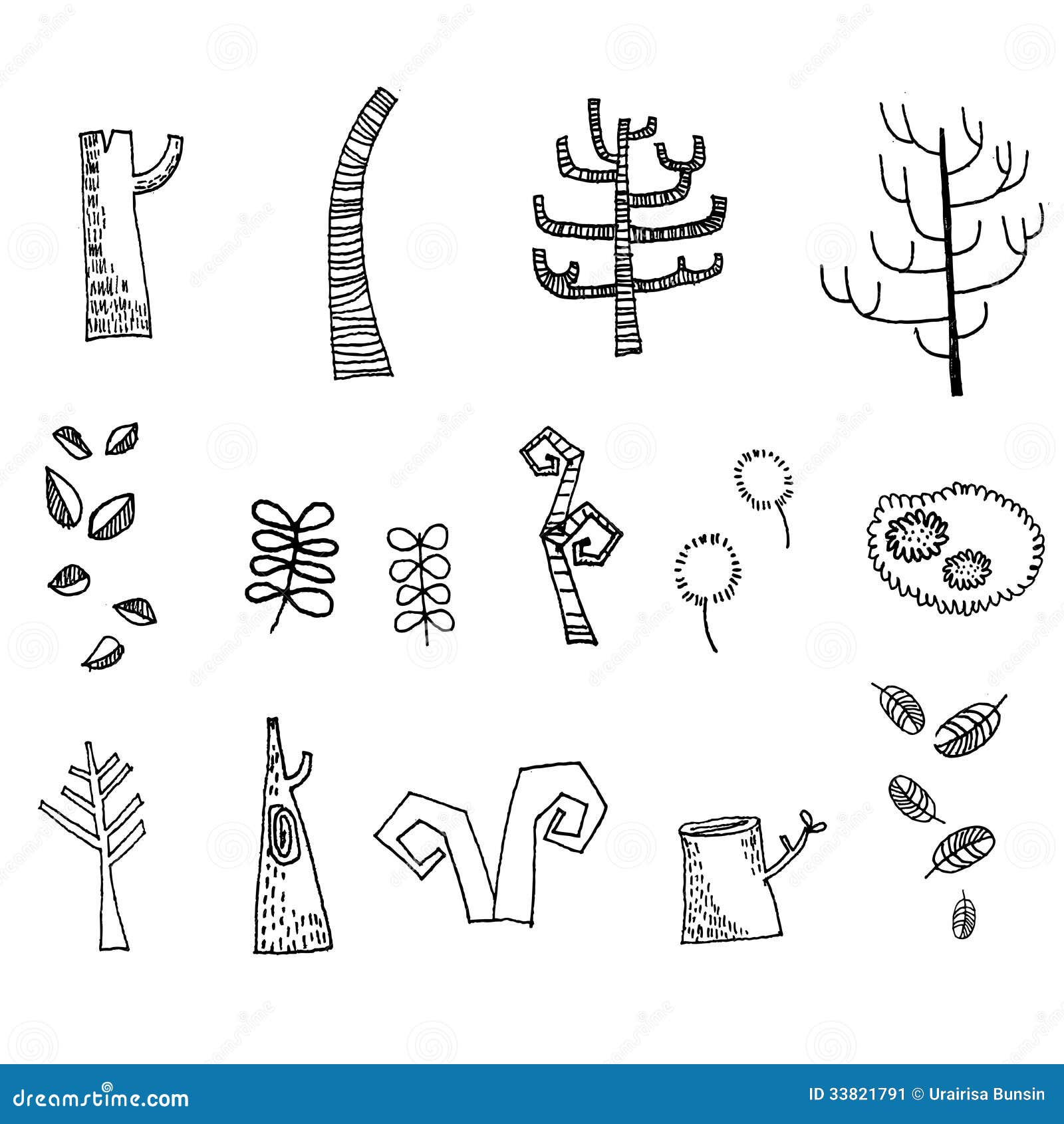 Dead trees drawing Vector stock vector. Illustration of garden - 33821791