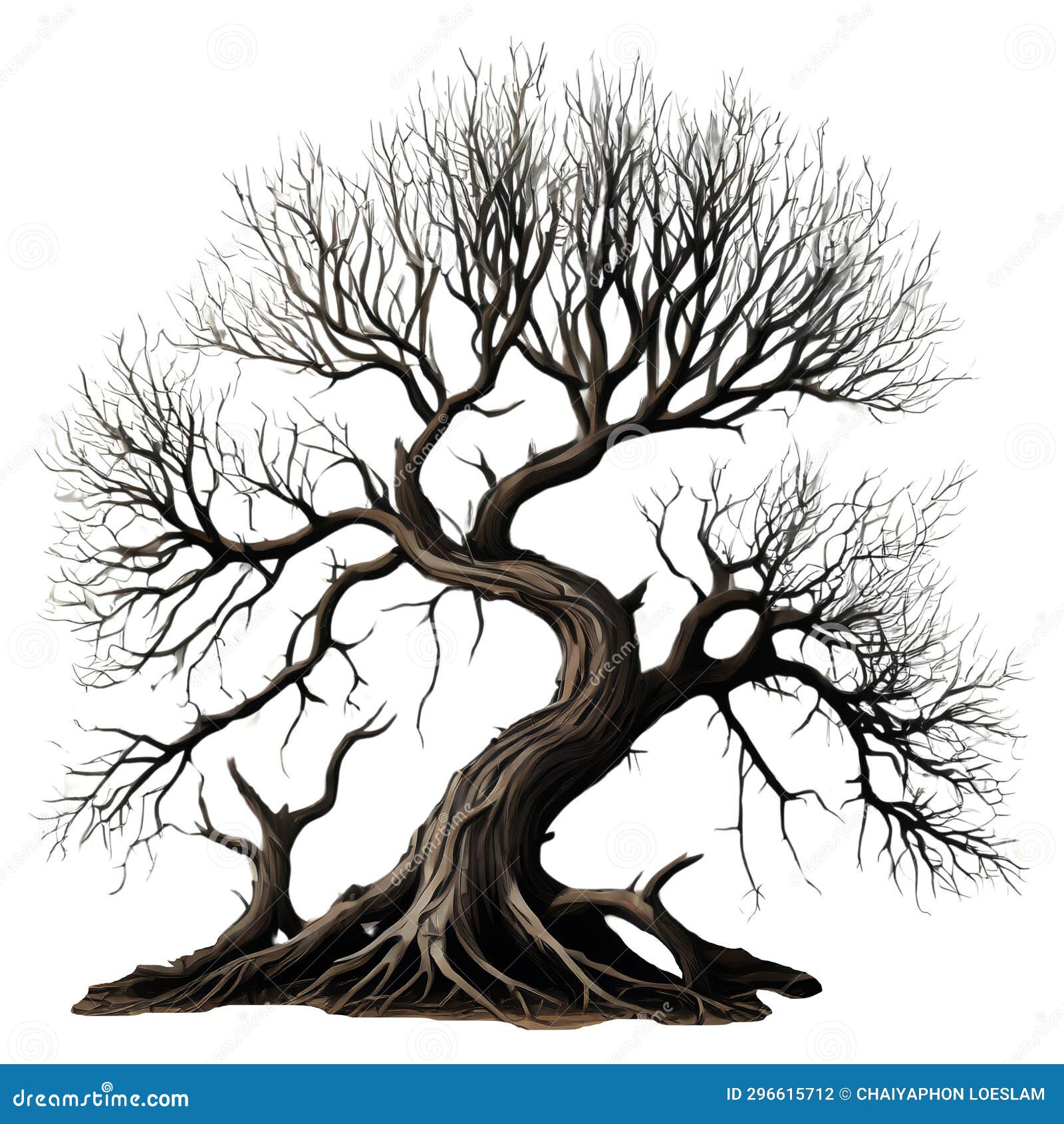 Silhouette of Dead Tree on White Background, Scary Dead Tree for ...