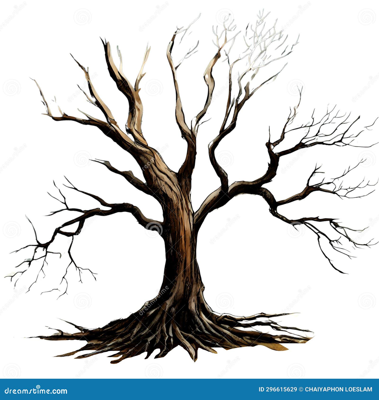 Silhouette of Dead Tree on White Background, Scary Dead Tree for ...