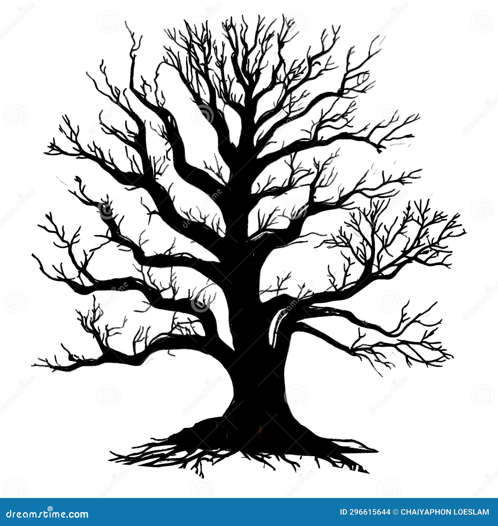 Silhouette of Dead Tree on White Background, Scary Dead Tree for ...