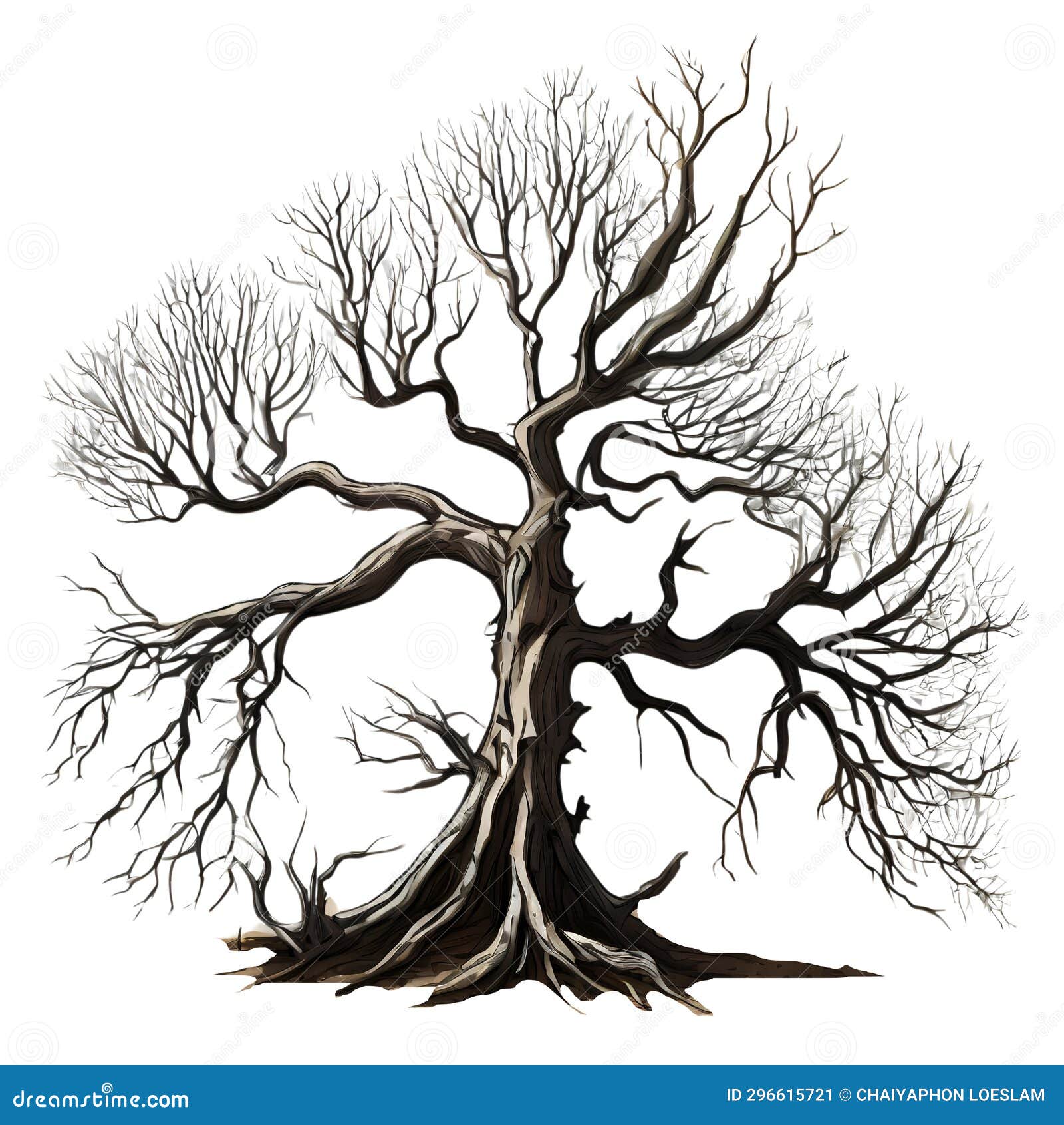 Silhouette of Dead Tree on White Background, Scary Dead Tree for ...