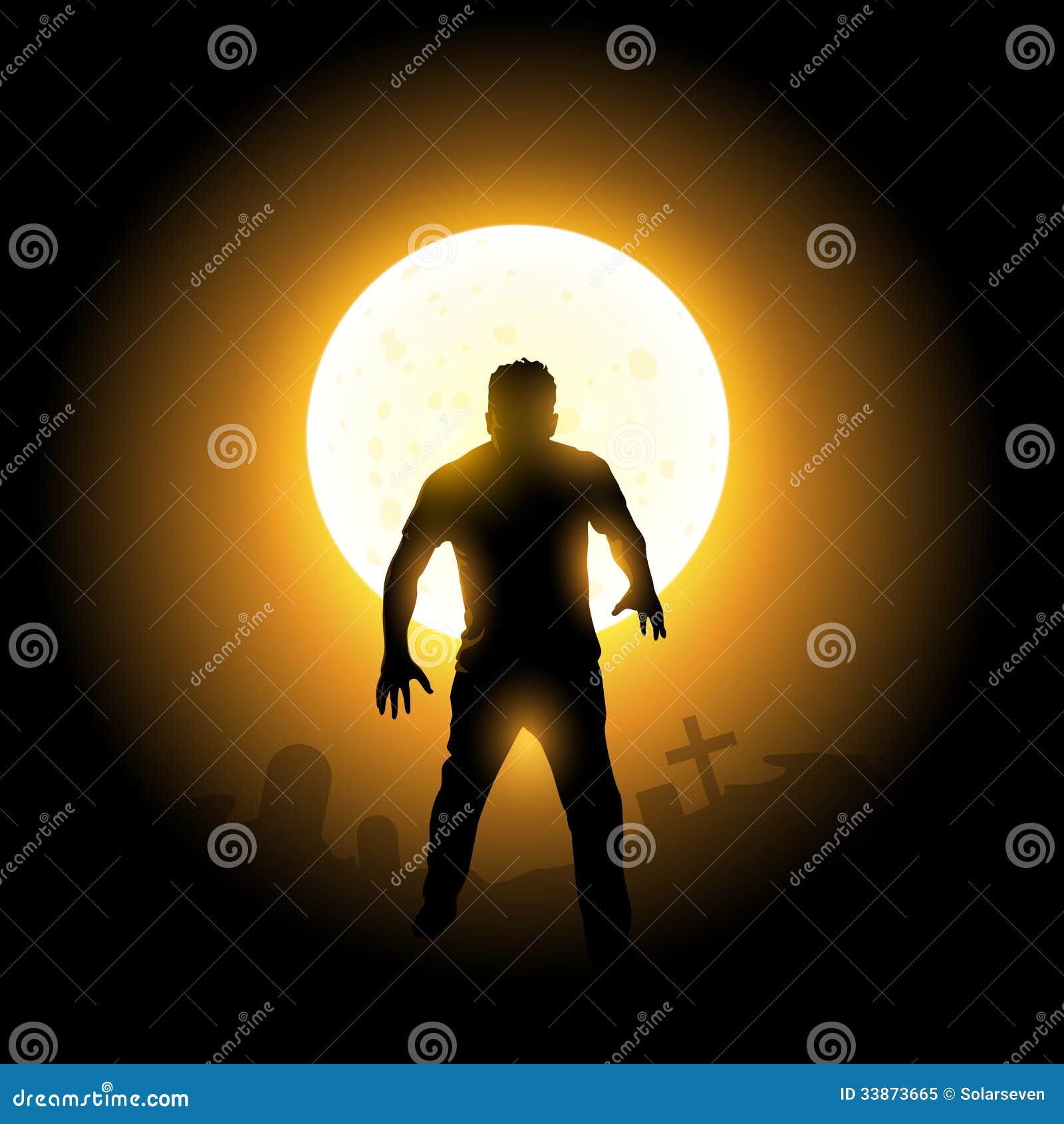 Dead Zombie Rising Halloween Stock Vector - Illustration of silhouette ...