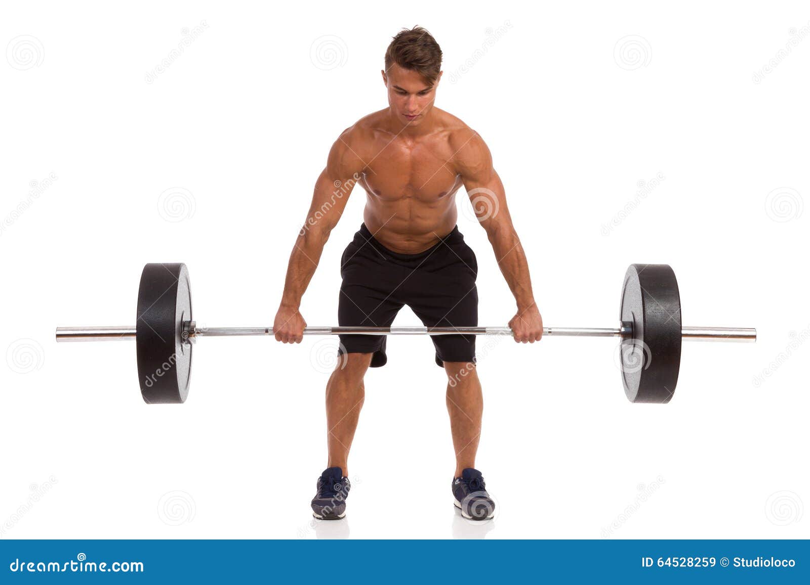 Deadlift Exercise Front View Stock Image - Image of exercise, crouch ...
