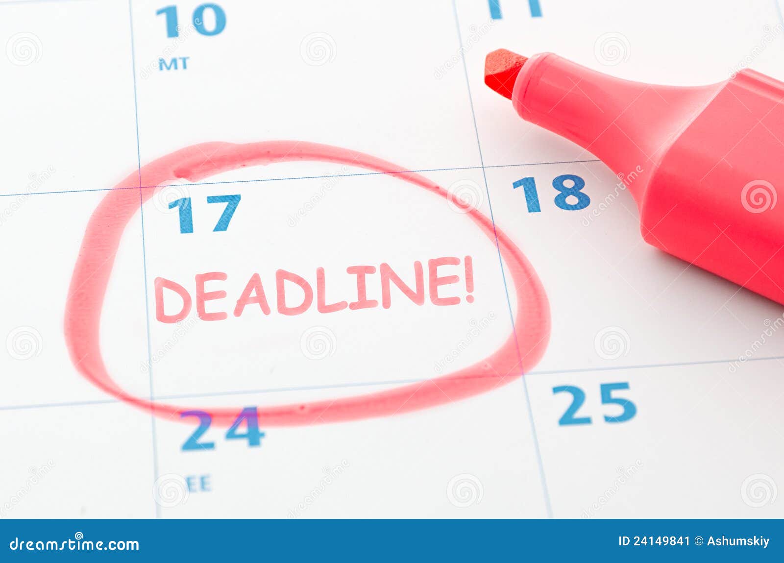 Deadline stock image. Image of remind, horizontal, handwriting - 24149841