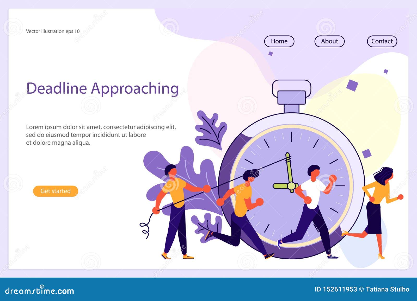 Deadline Approaching Website Template Stock Vector - Illustration of ...