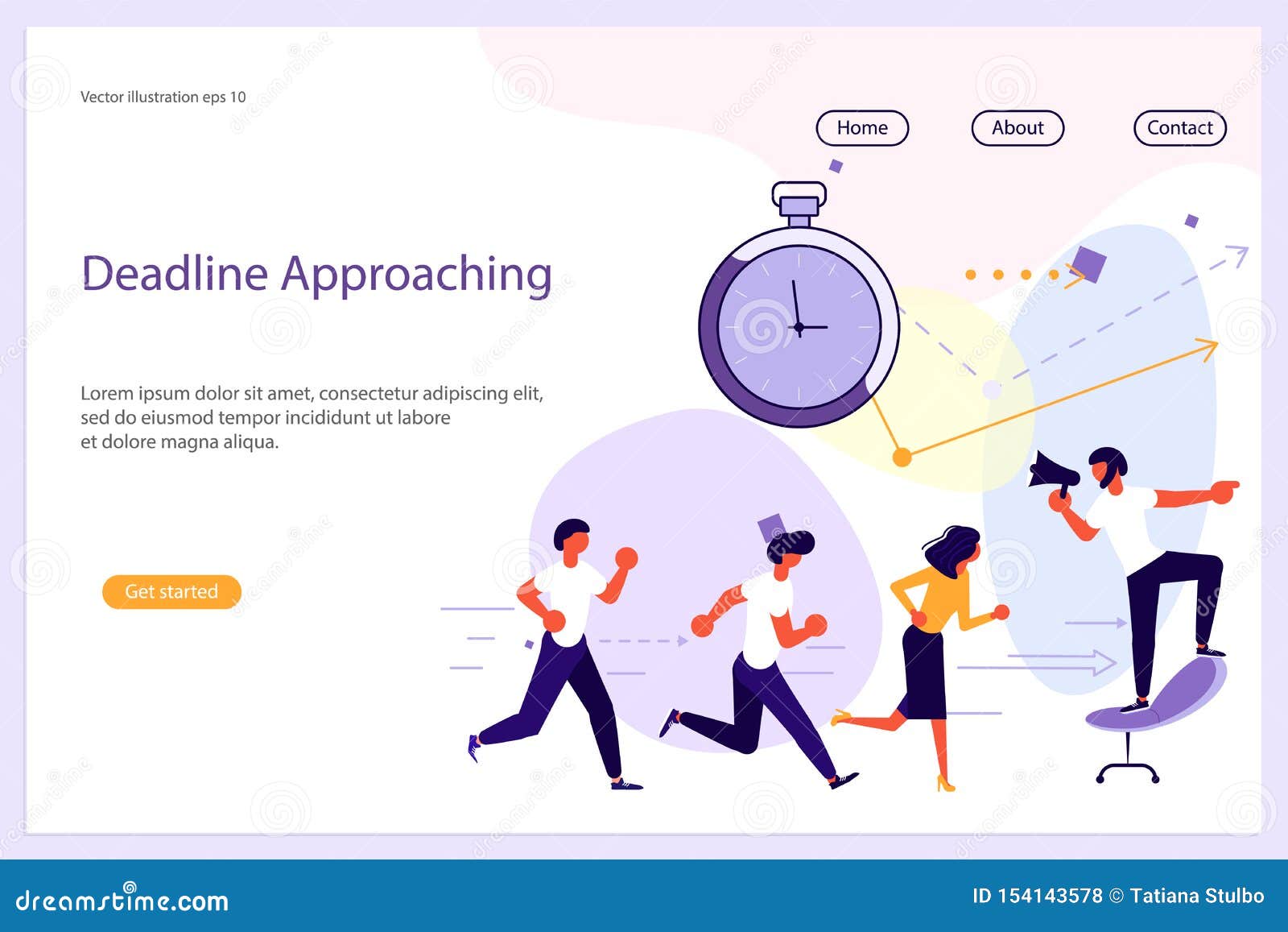Deadline Approaching Website Template Stock Vector - Illustration of ...