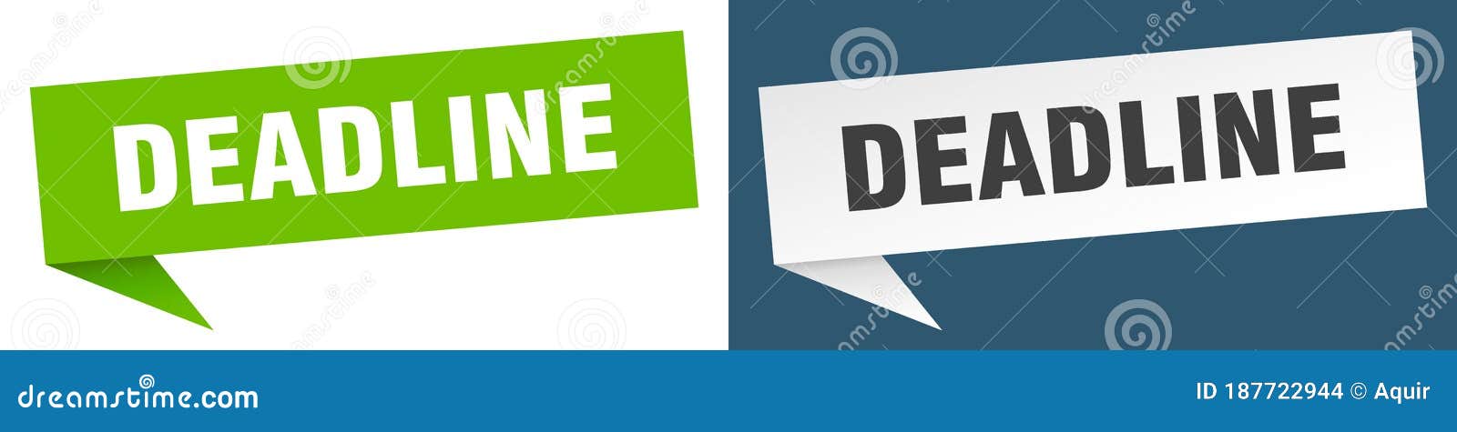 Deadline Banner. Deadline Speech Bubble Label Set Stock Vector ...
