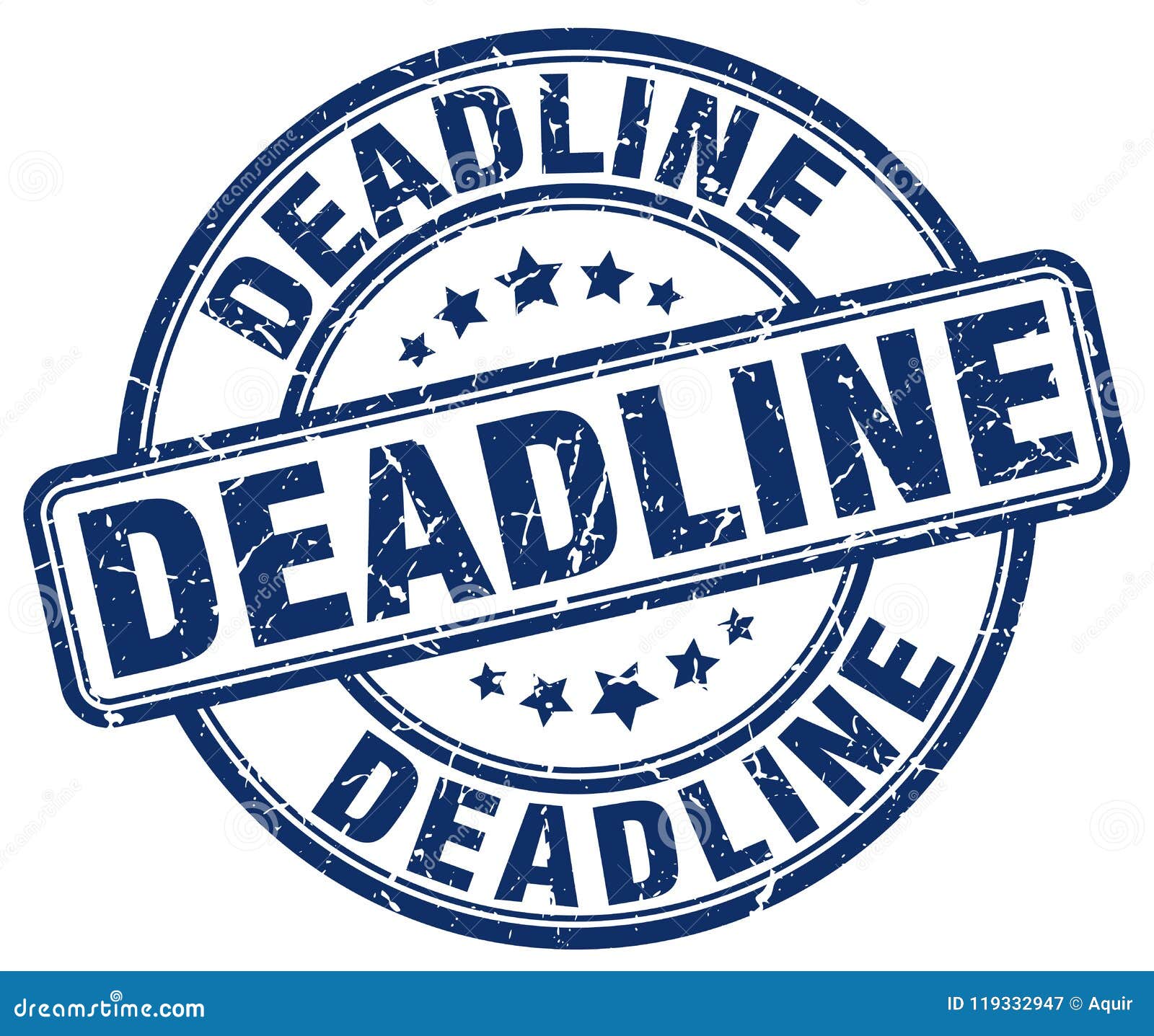 Deadline blue stamp stock vector. Illustration of isolated - 119332947