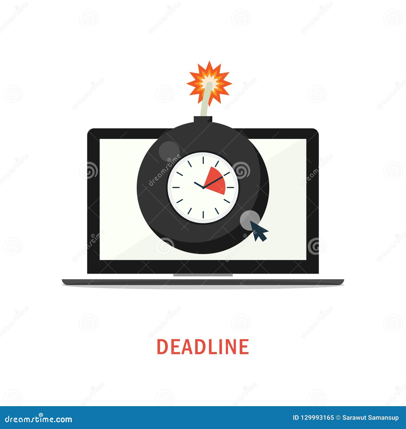 Deadline bomb laptop stock vector. Illustration of modern - 129993165