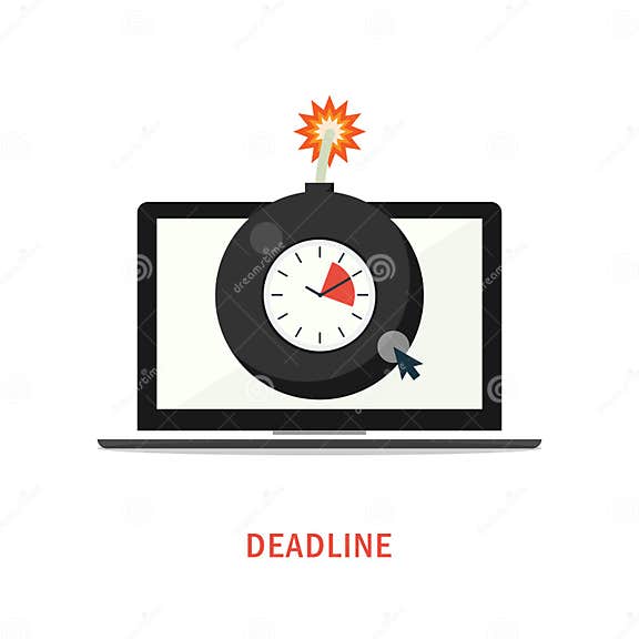 Deadline bomb laptop stock vector. Illustration of modern - 129993165