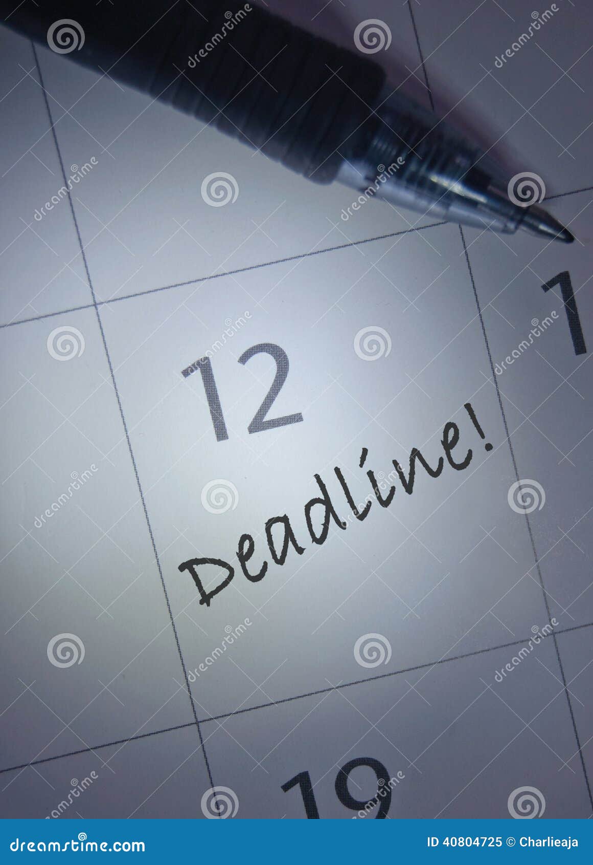 Deadline calendar entry stock image. Image of deadline - 40804725