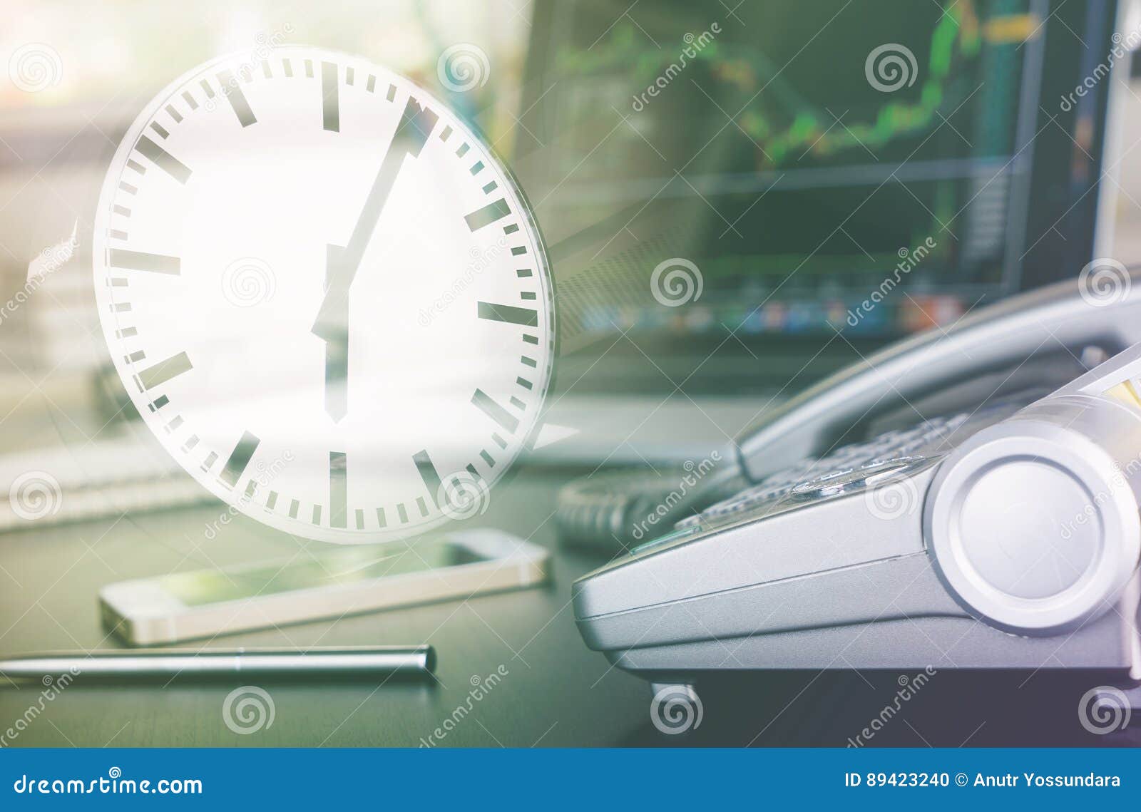 Deadline Clock or Starting Time for Stock Trader Stock Photo - Image of ...