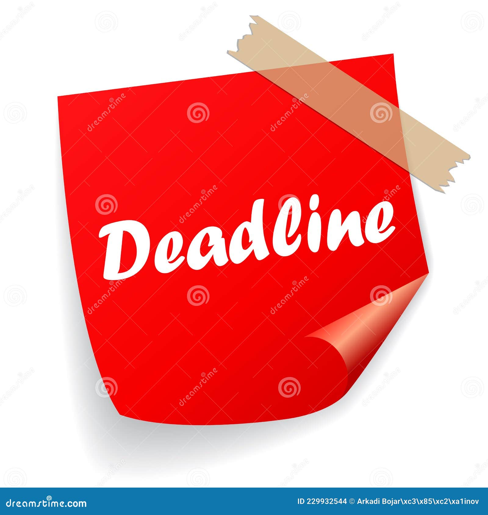 Deadline Reminder Note Paper Stock Vector - Illustration of background ...