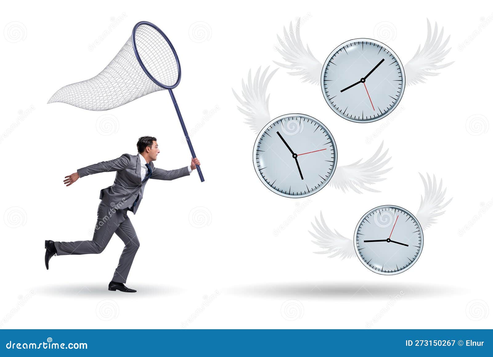 Deadline Concept with Businessman Catching Clocks Stock Image - Image ...
