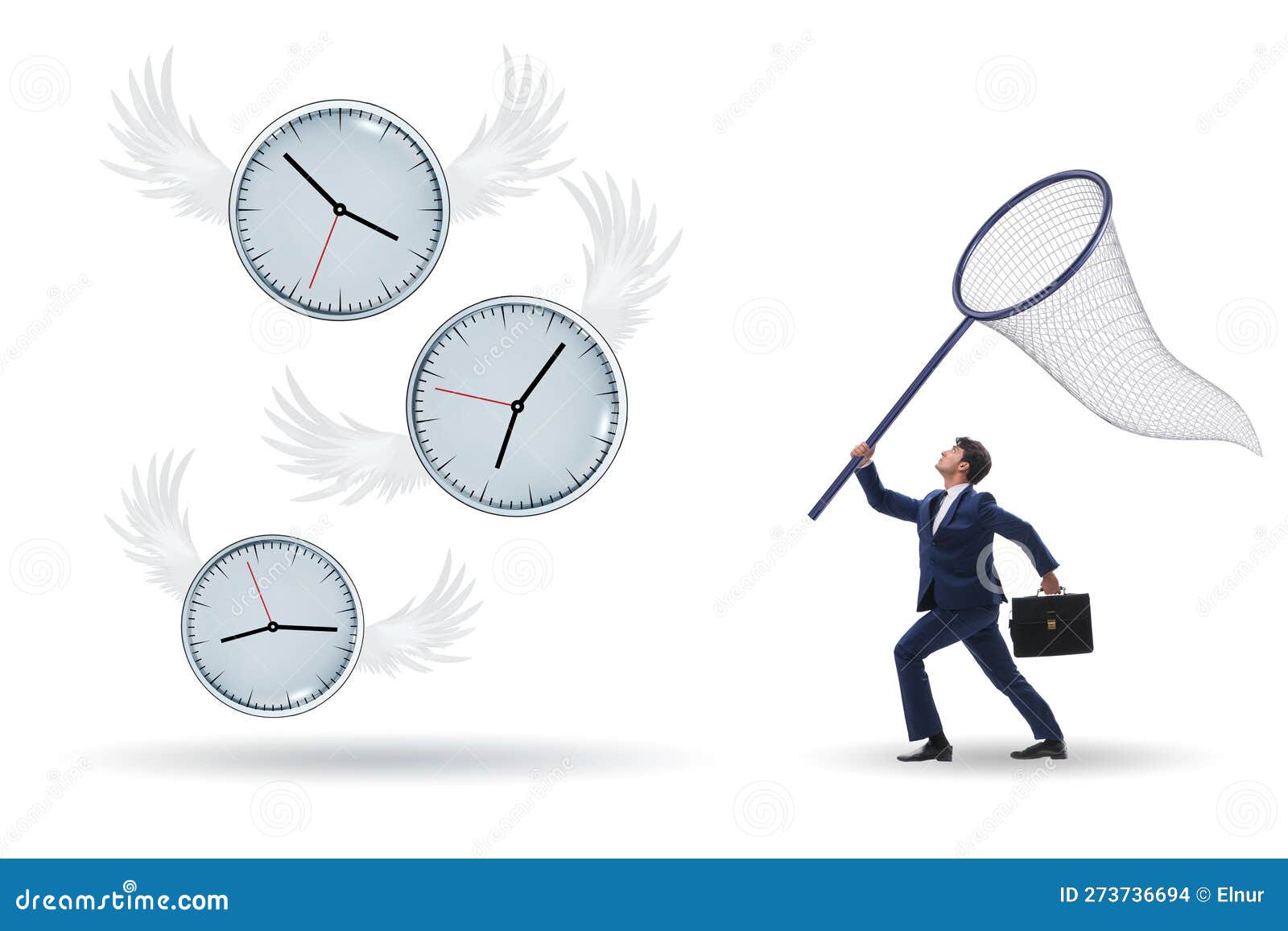 Deadline Concept with Businessman Catching Clocks Stock Photo - Image ...