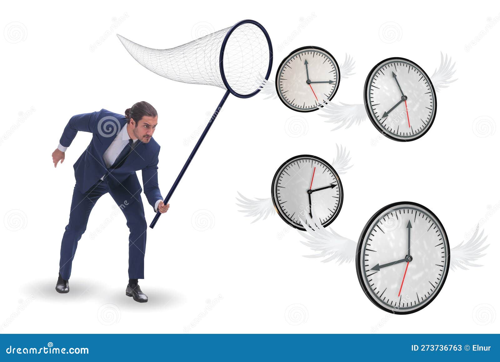 Deadline Concept with Businessman Catching Clocks Stock Image - Image ...