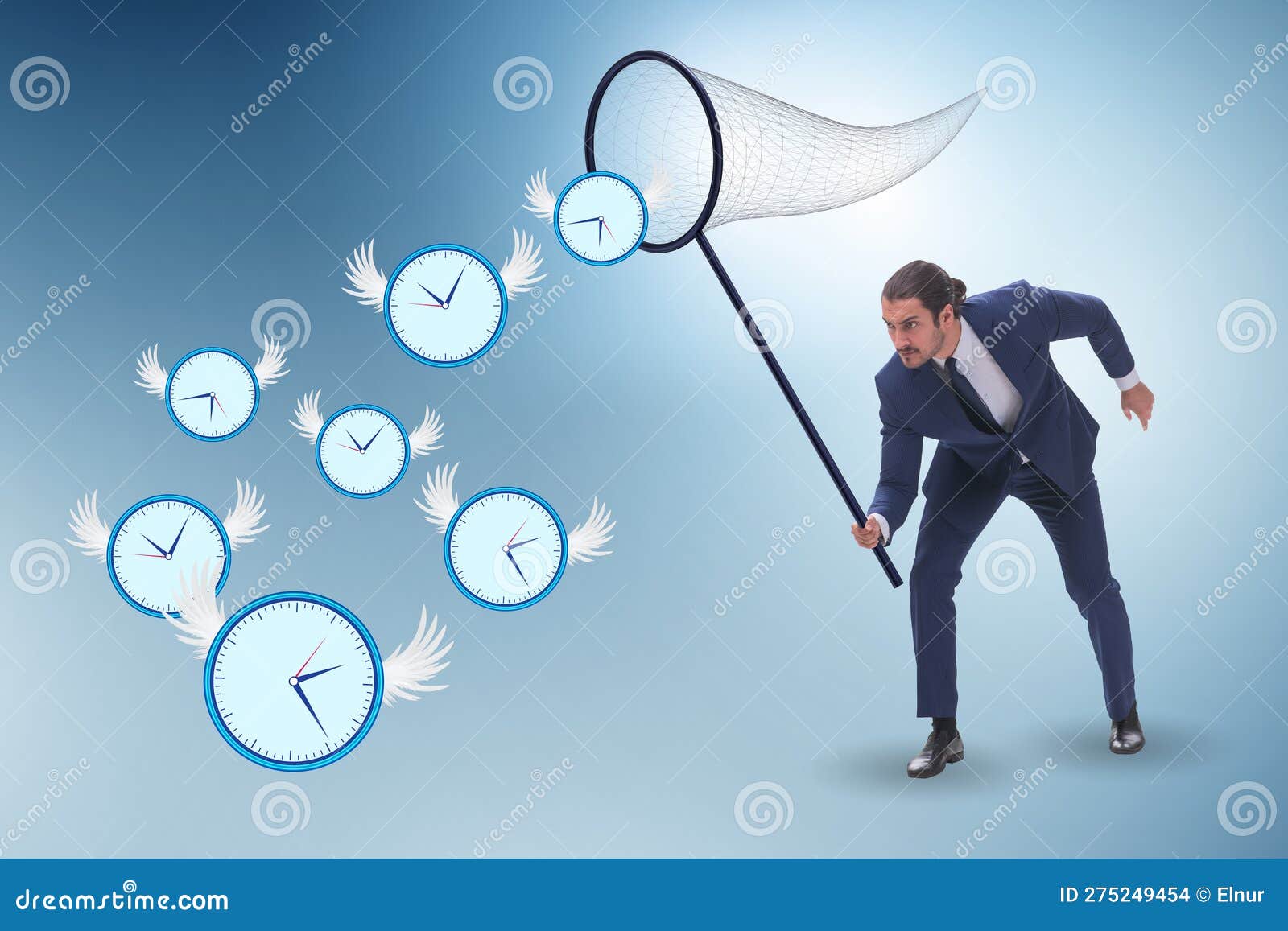 Frustrated Man With Clocks Stock Photo | CartoonDealer.com #102012948