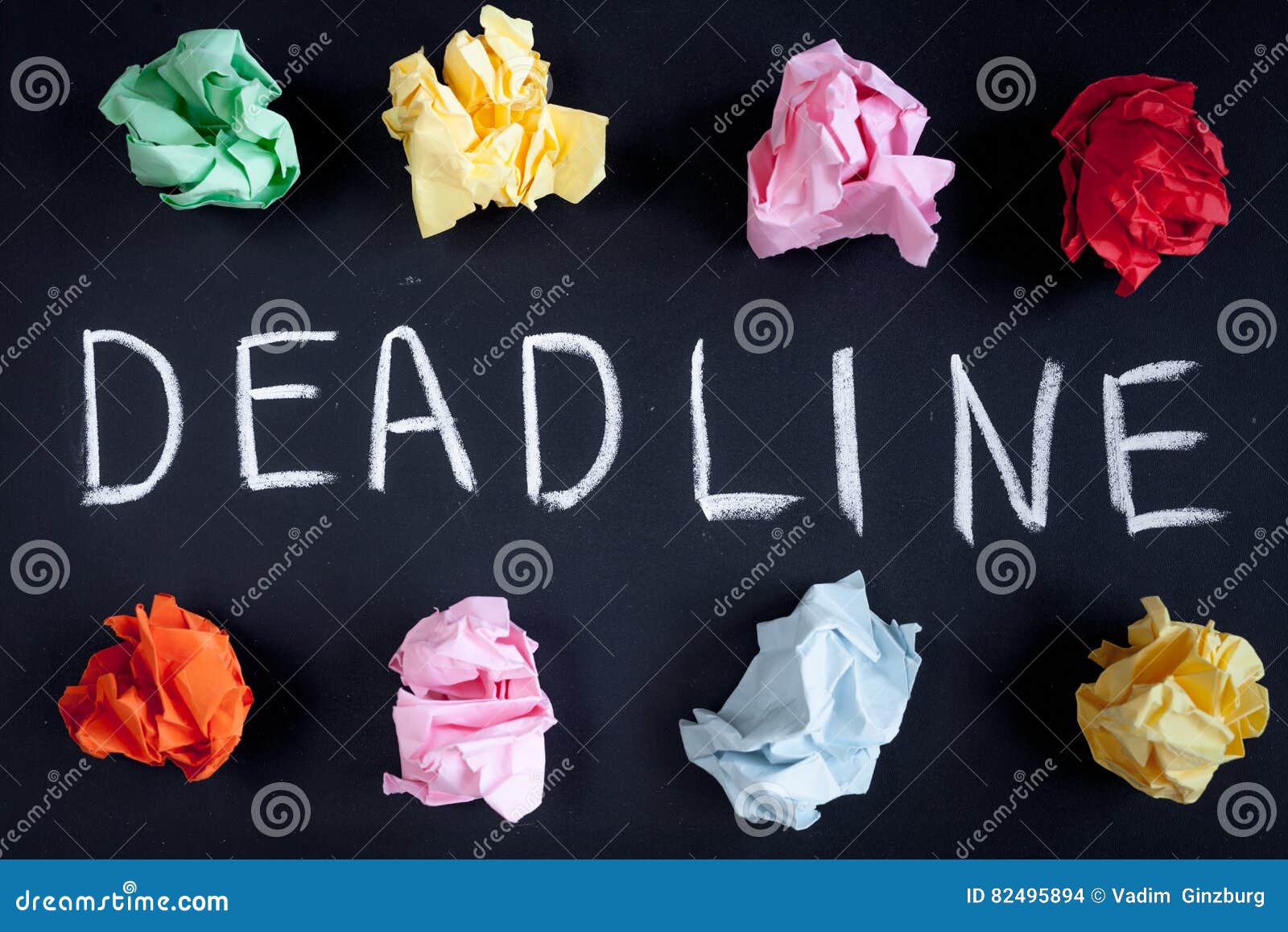 Deadline Concept on Dark Background Top View Stock Photo - Image of ...