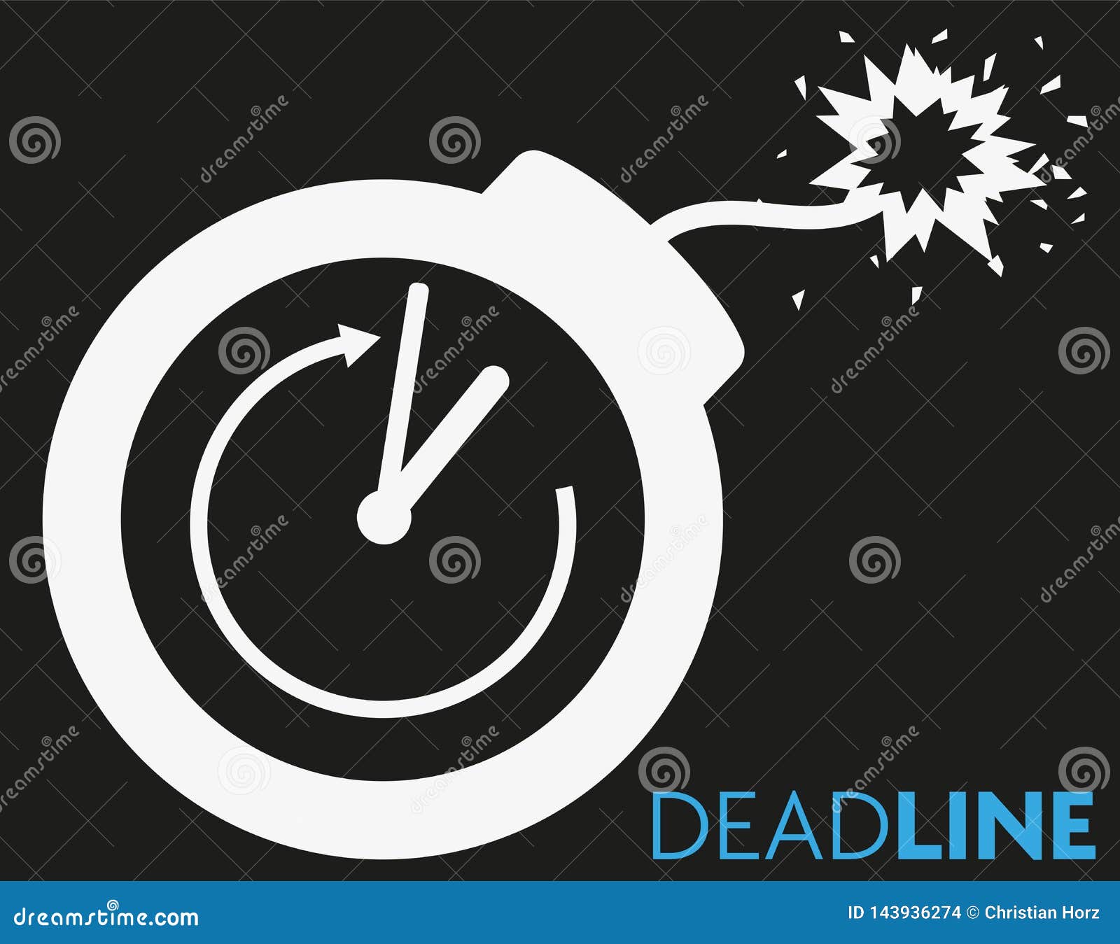 Deadline Concept Icon with Clock and Blazing Fuse Stock Vector ...