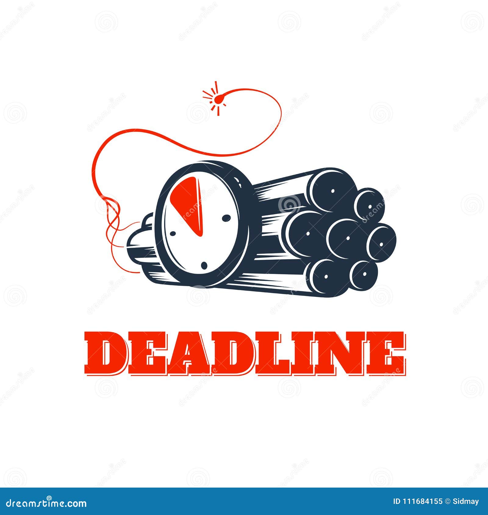 Deadline Concept Logo, Countdown Vector Emblem Stock Vector ...