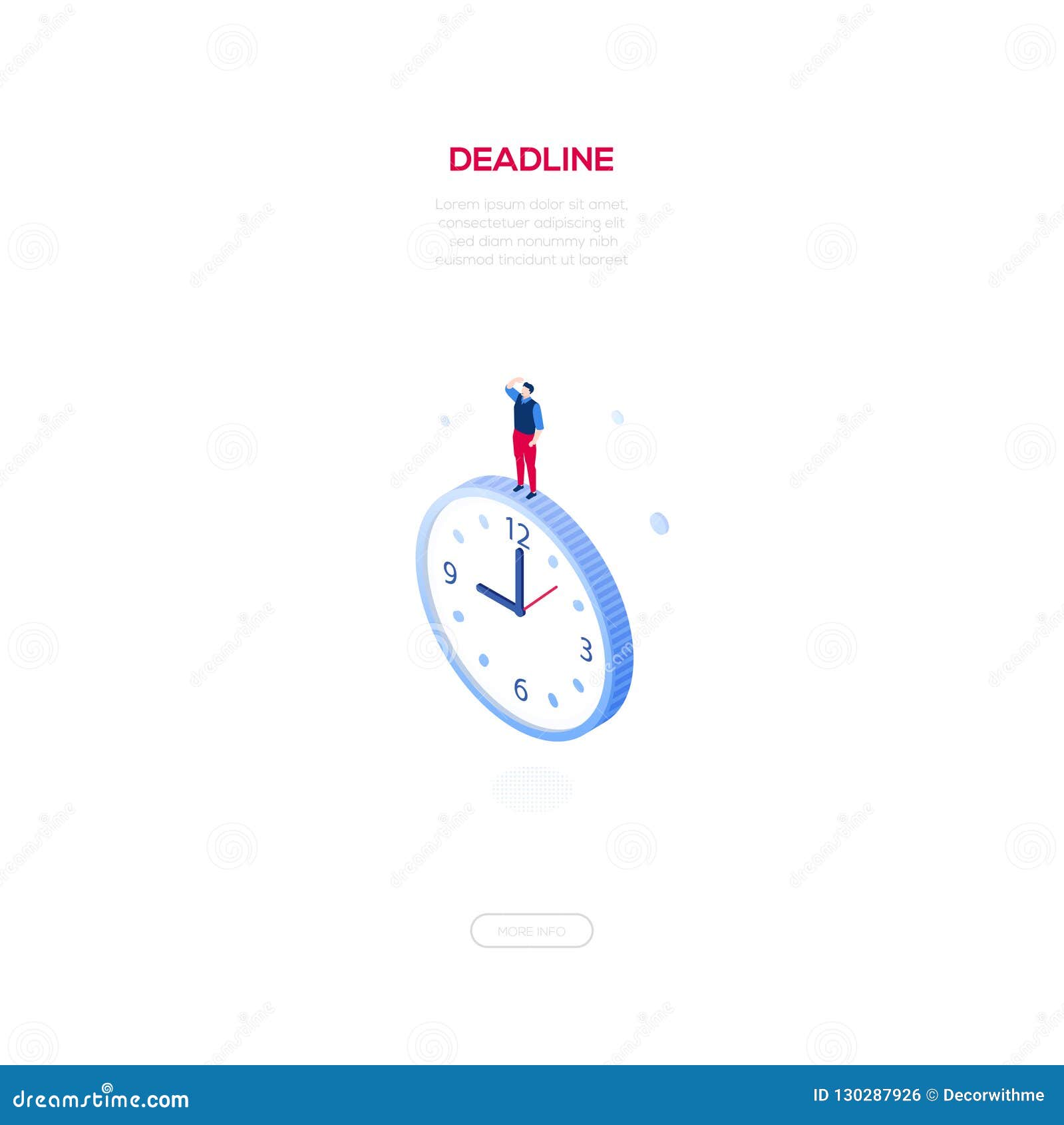 Deadline Concept - Modern Isometric Vector Web Banner Stock Vector ...