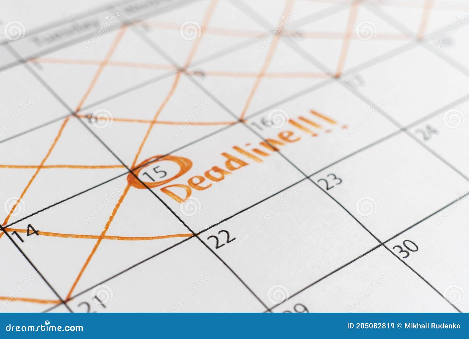 A Deadline Date on the Calendar, Time Event Schedule Stock Image ...
