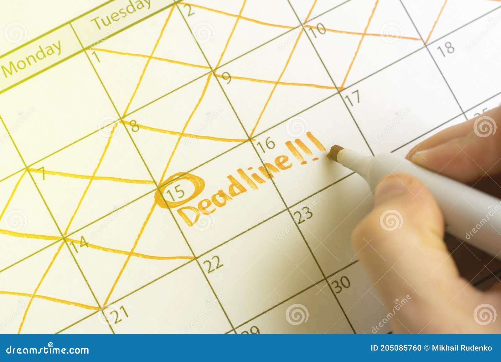 A Deadline Date on the Calendar, Time Event Schedule Stock Photo ...