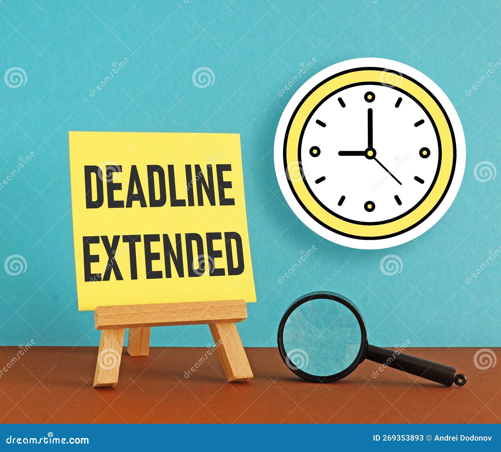 Deadline Extended is Shown Using the Text and Picrure of Clock Stock ...