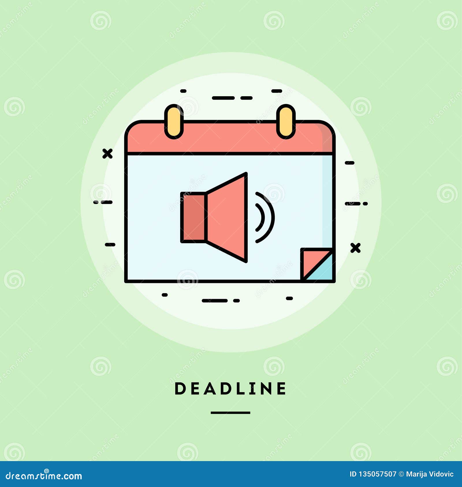 Deadline, Flat Design Thin Line Banner. Stock Vector - Illustration of ...
