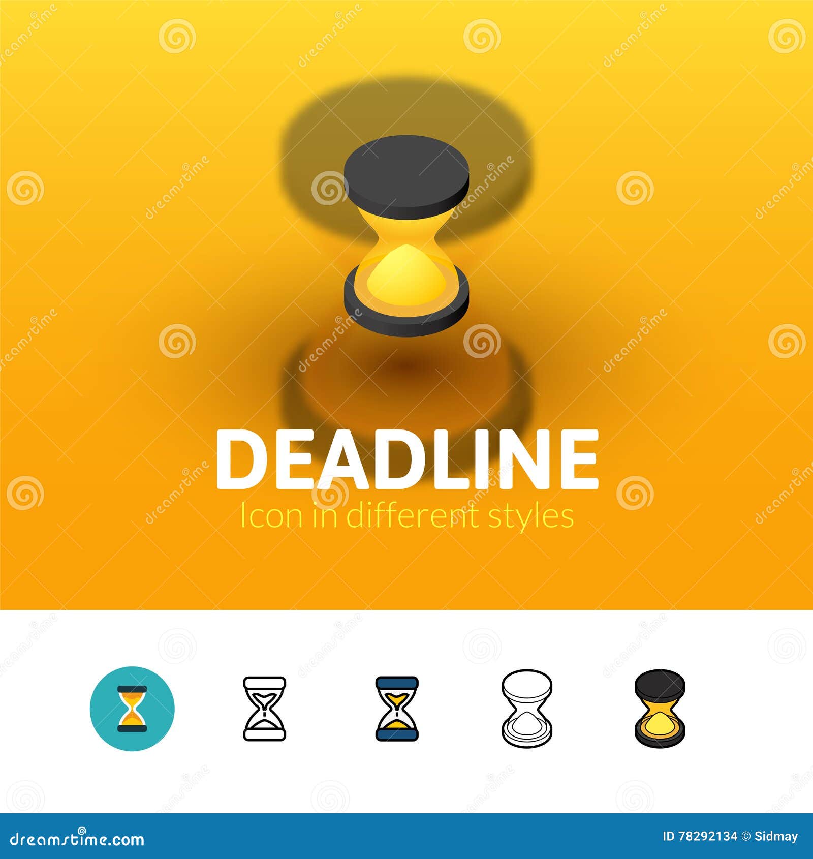 Deadline Icon in Different Style Stock Vector - Illustration of antique ...