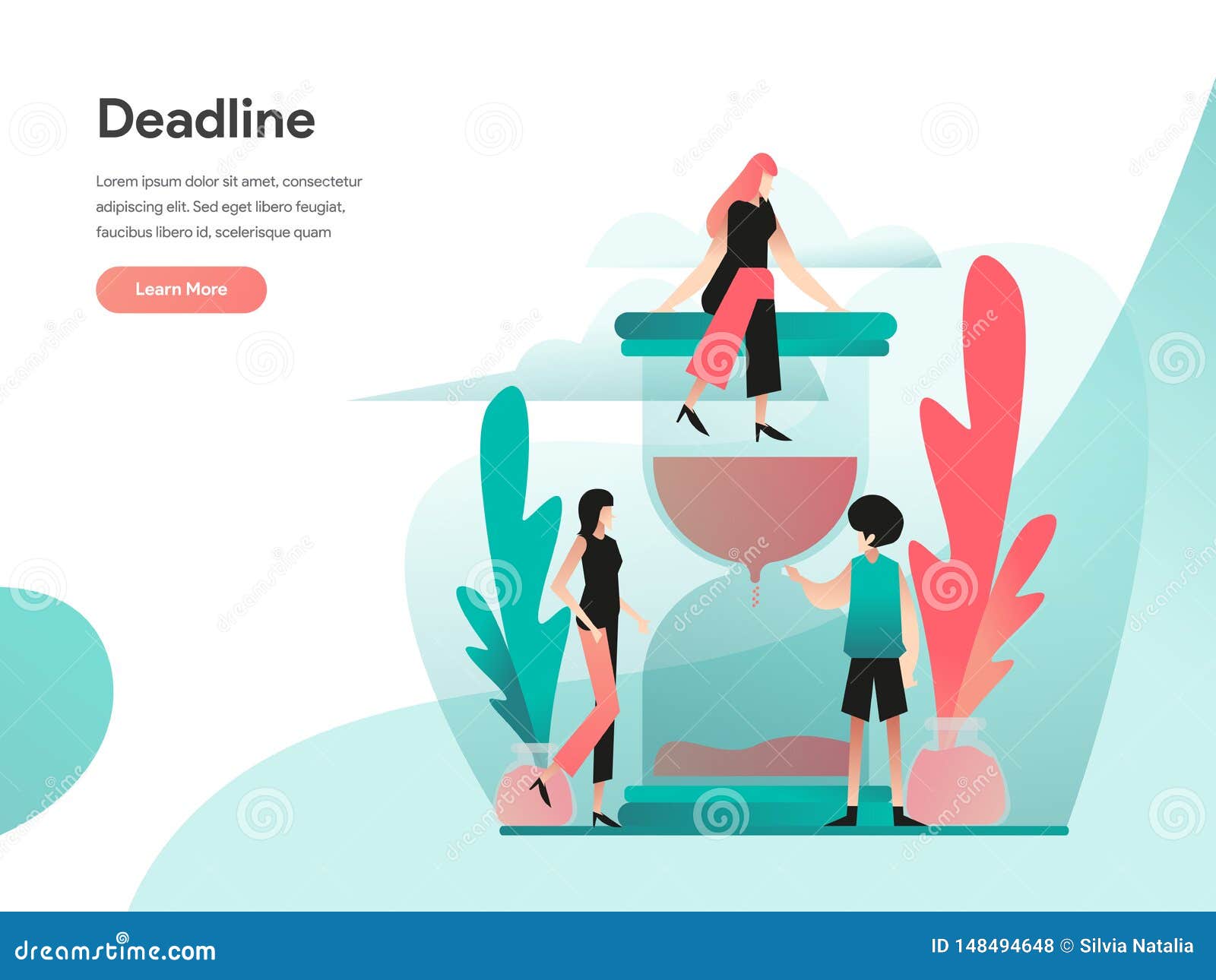 Deadline Illustration Concept. Modern Flat Design Concept of Web Page ...