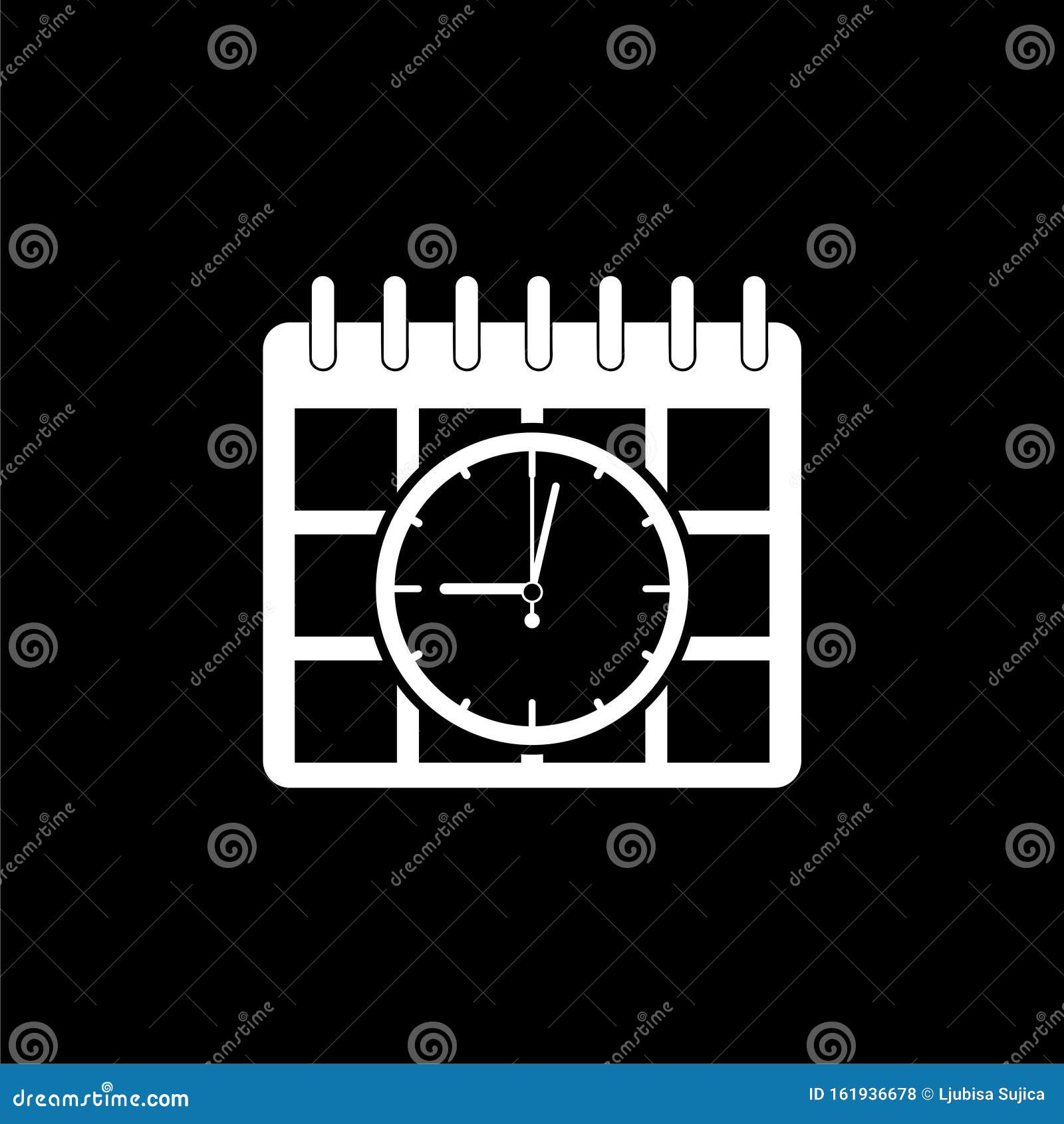 Deadline Isolated Icon on Black Background Stock Vector - Illustration ...