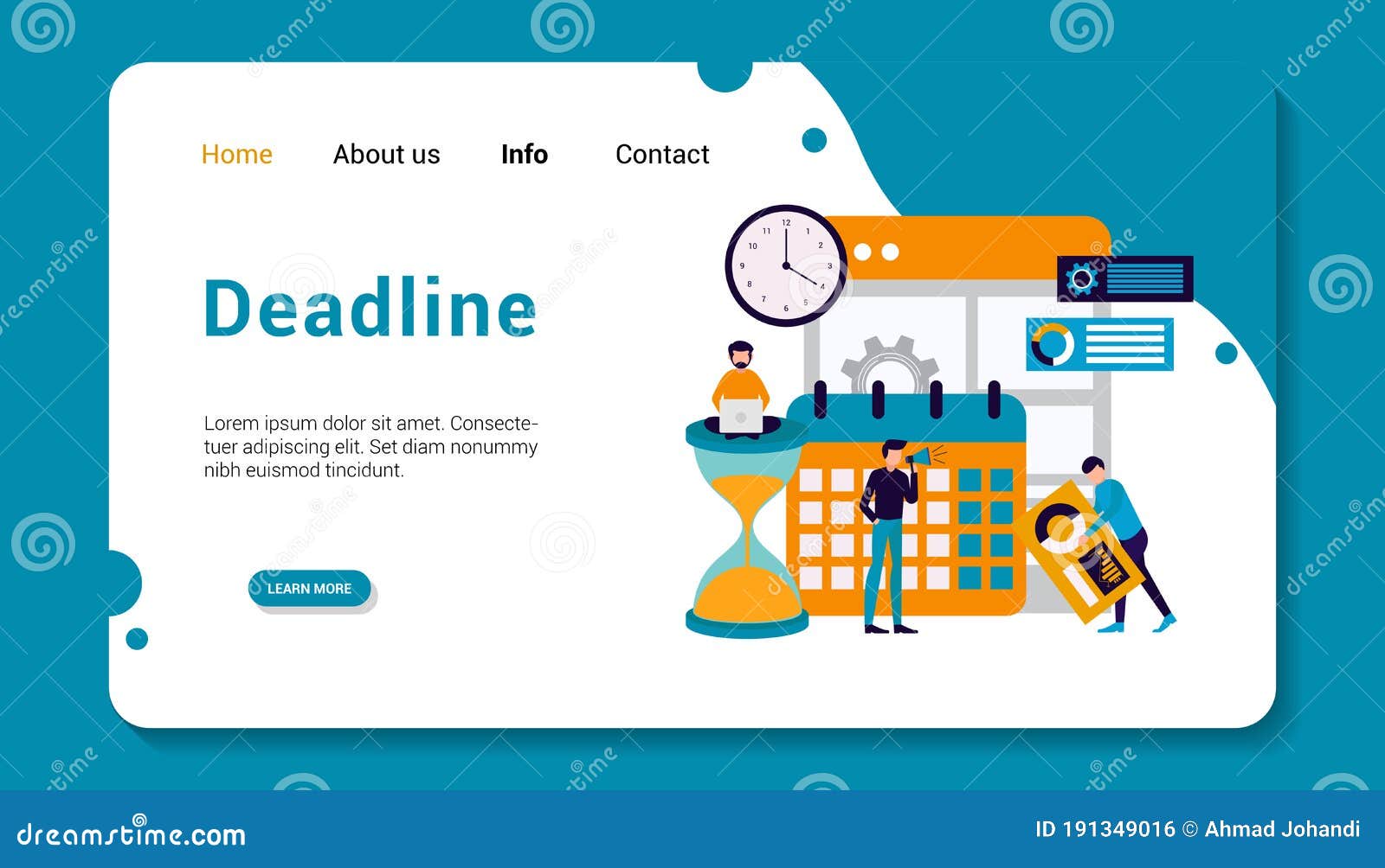 Deadline Landing Page Template Graphic Design Illustration Stock Vector ...