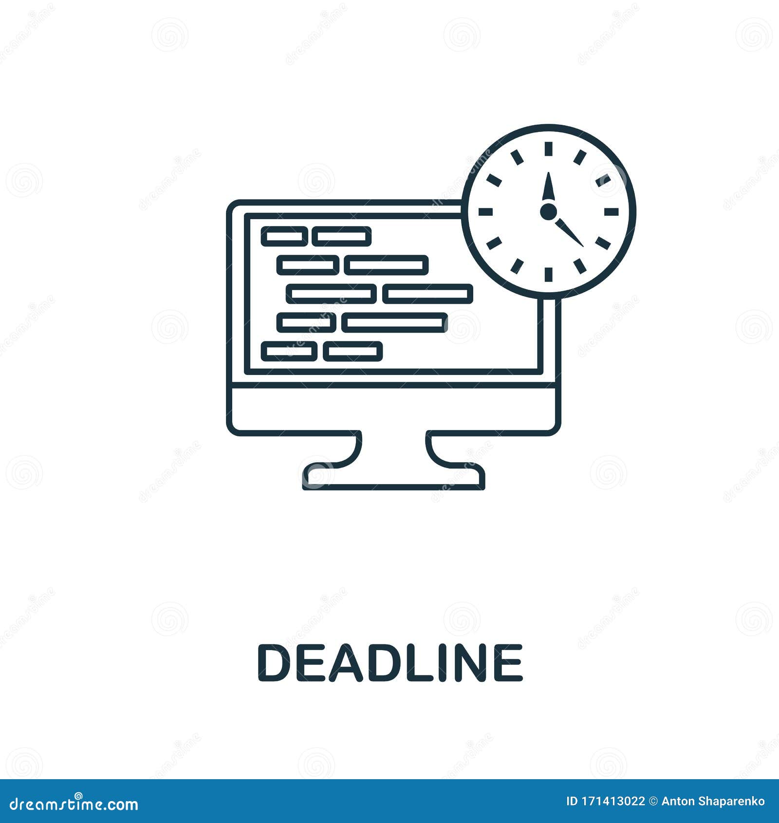Deadline Line Icon Thin Design Style From Programmer Icon Collection Stock Vector