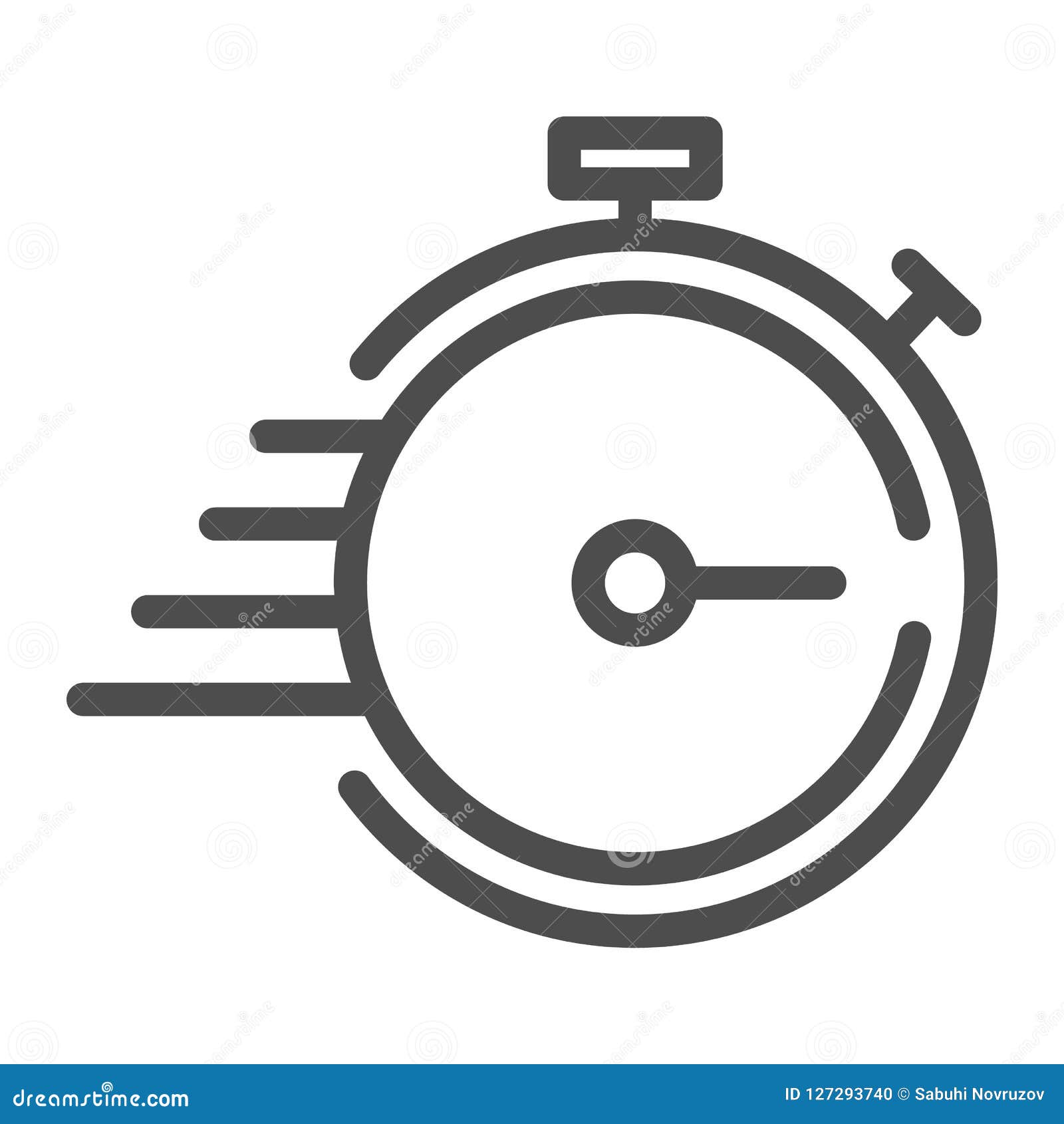 Deadline Line Icon. Timer with Lines Vector Illustration Isolated on ...