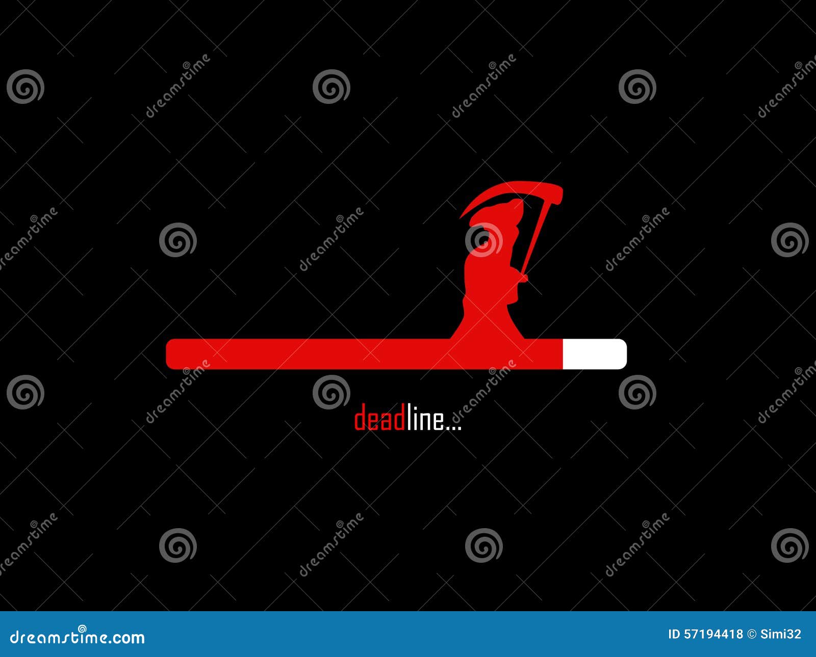 Deadline Loading Bar with Grim Reaper Stock Vector - Illustration of ...
