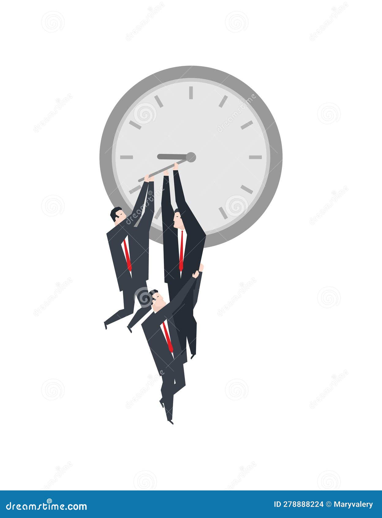 Deadline Managers Hang on Clock Hand. Concept of Stop Time To Solve ...