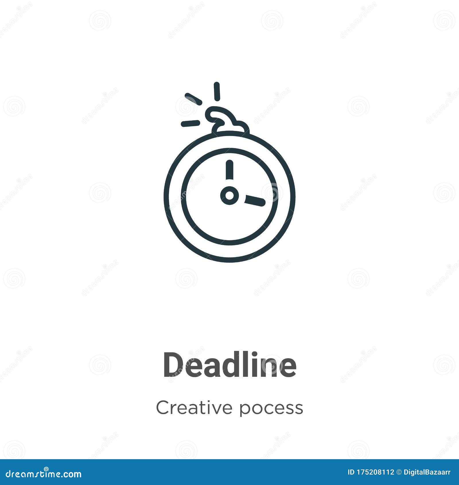 Deadline Outline Icon Cartoon Vector | CartoonDealer.com #124391985