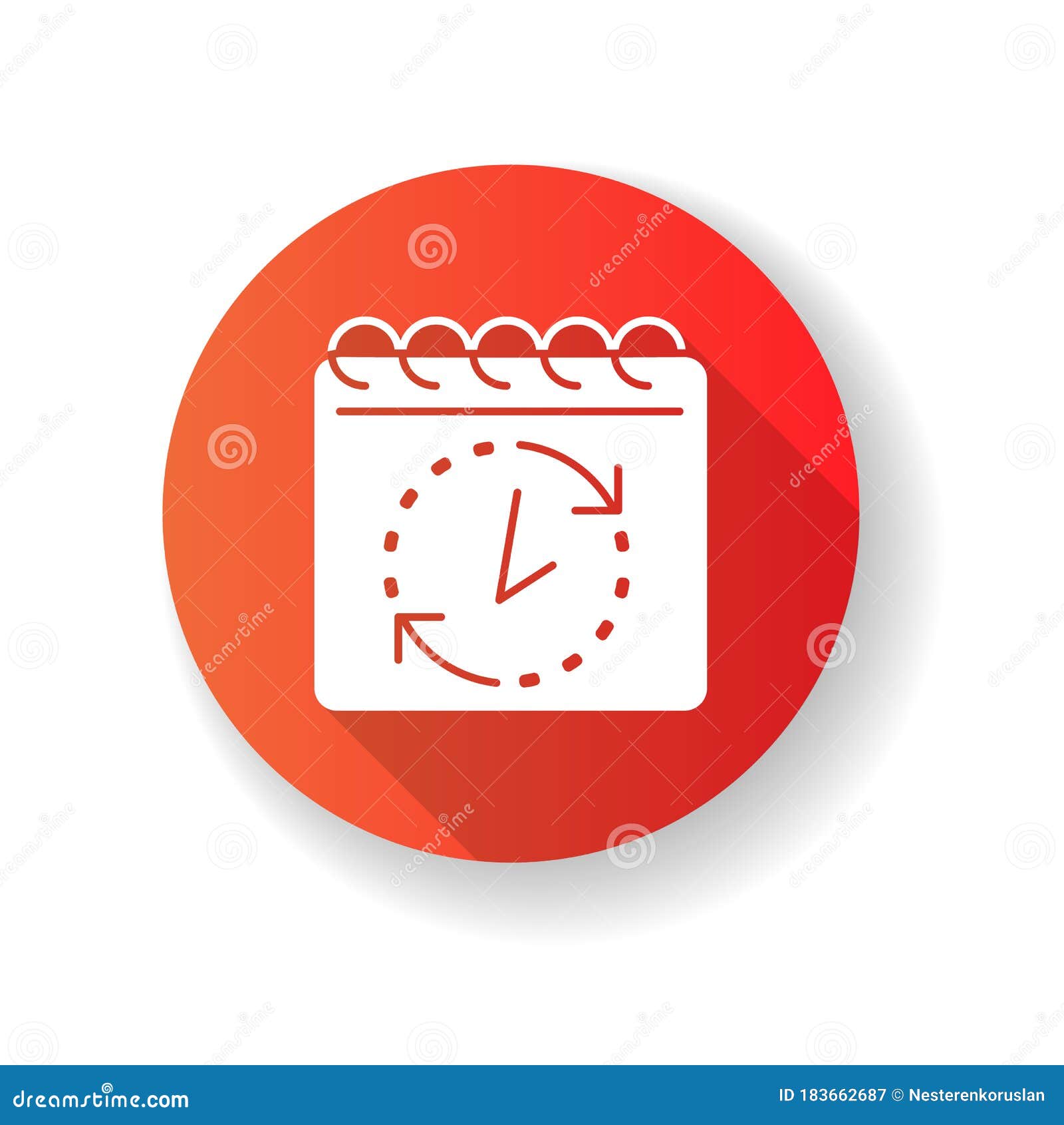 Deadline Red Flat Design Long Shadow Glyph Icon Stock Vector ...