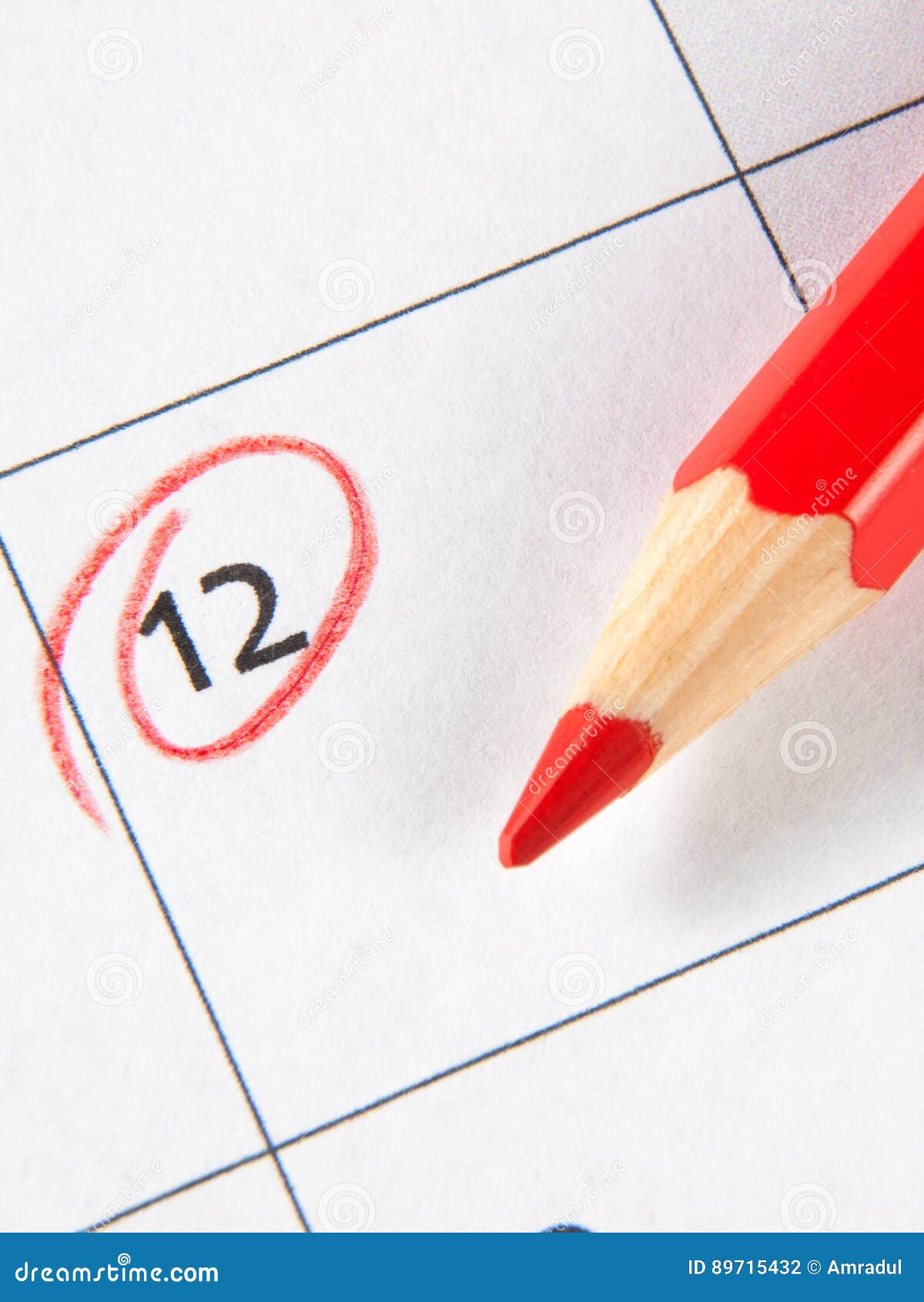 Deadline Reminder at Calendar with Red Pencil Stock Photo - Image of ...