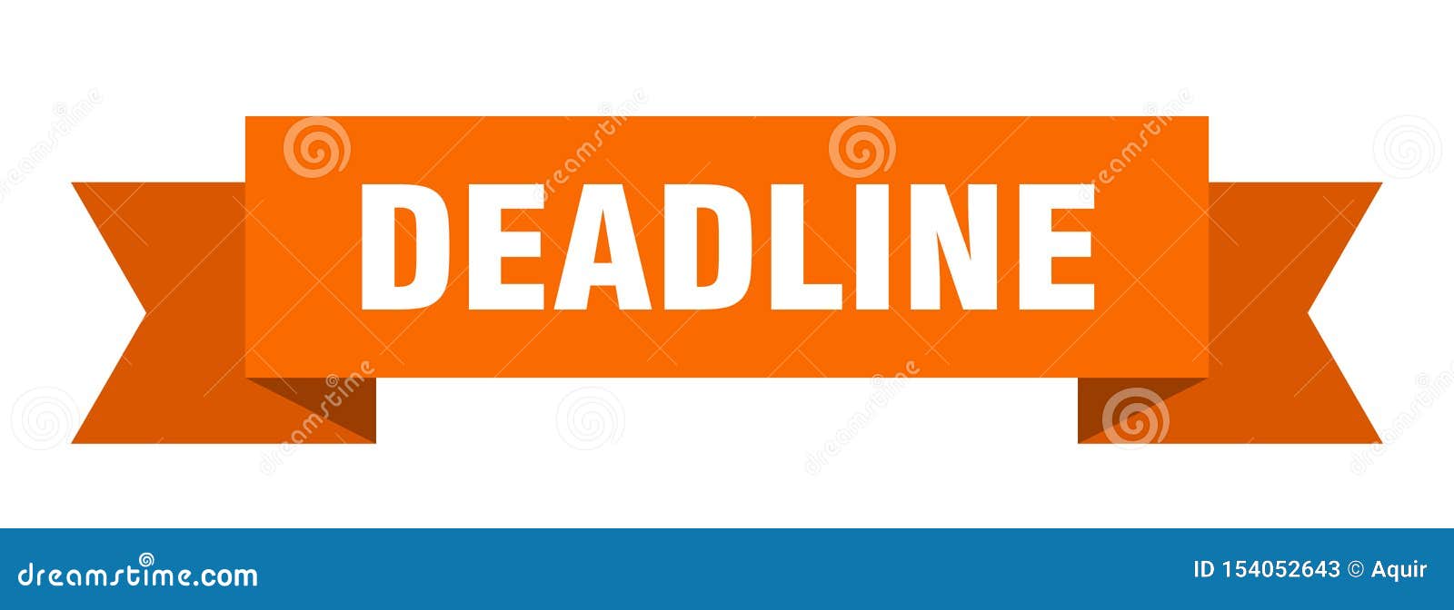 Deadline ribbon. stock vector. Illustration of orange - 154052643