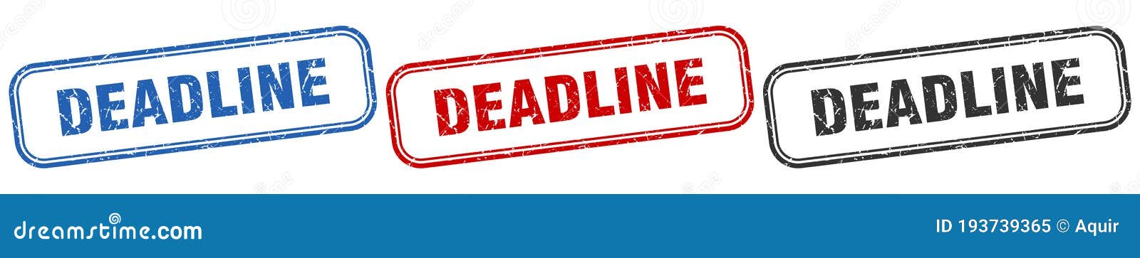 Deadline Square Isolated Sign Set. Deadline Stamp Stock Vector ...