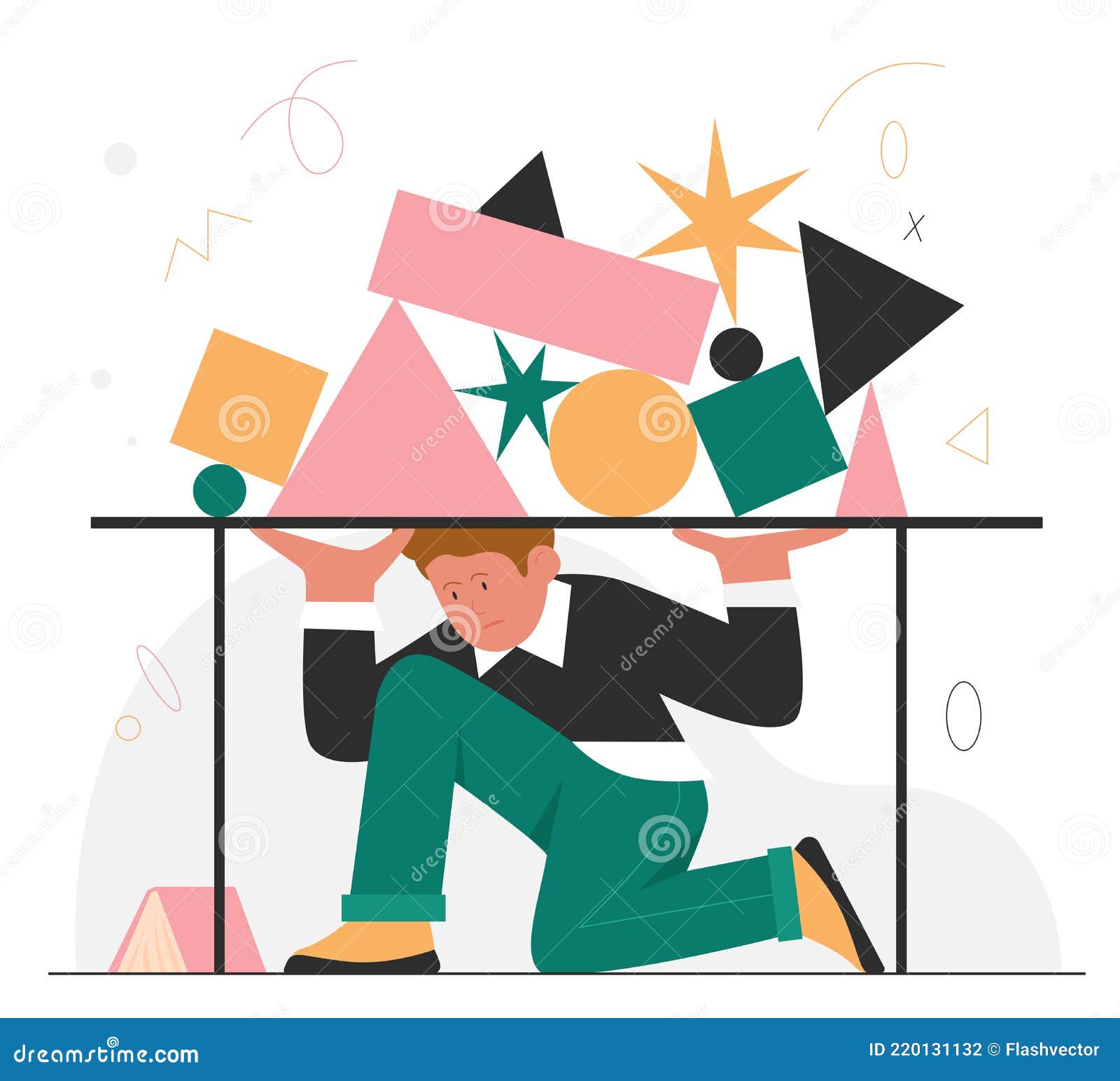 Work Problems Vector Illustration, Cartoon Flat Angry Boss Character ...