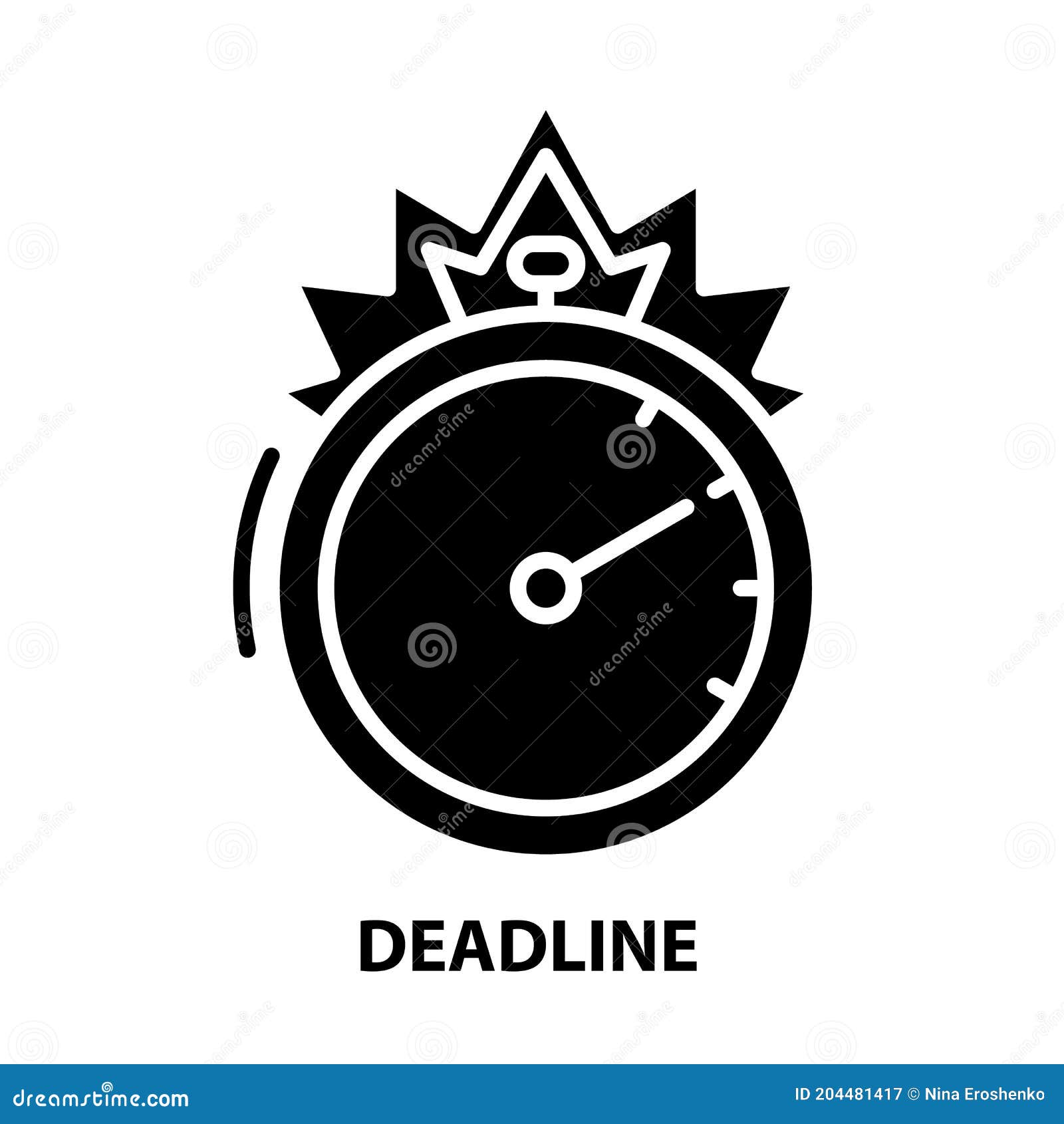 Deadline Symbol Icon, Black Vector Sign with Editable Strokes, Concept ...