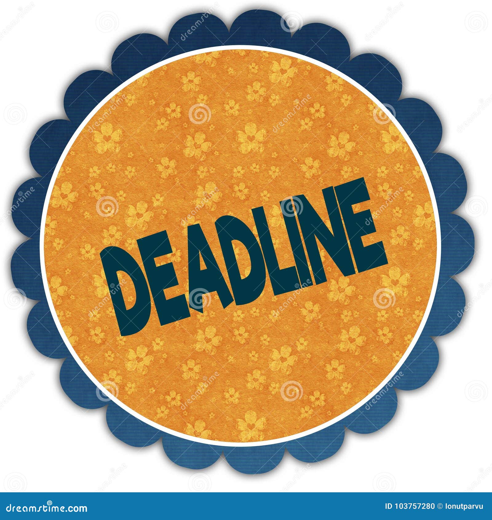 DEADLINE Text on Flower Label. Stock Illustration - Illustration of ...