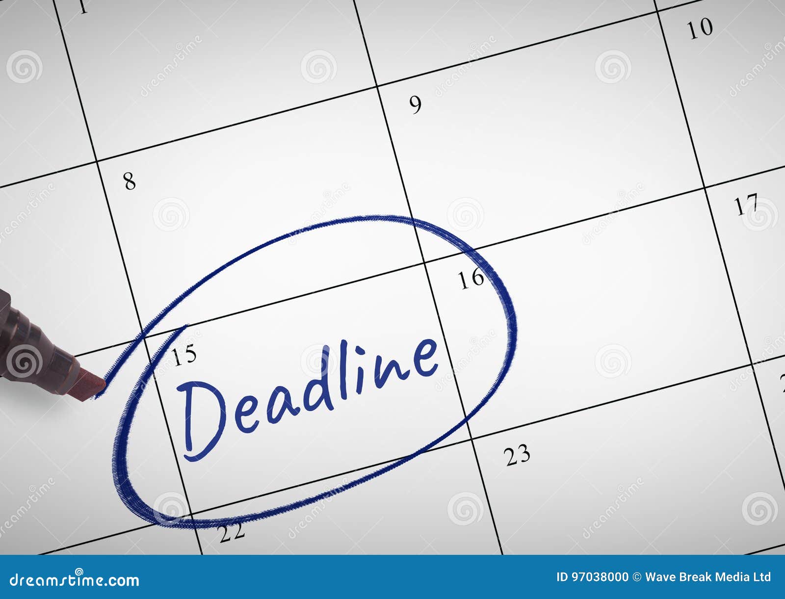 Deadline Text Written on Calendar with Marker Stock Photo - Image of ...
