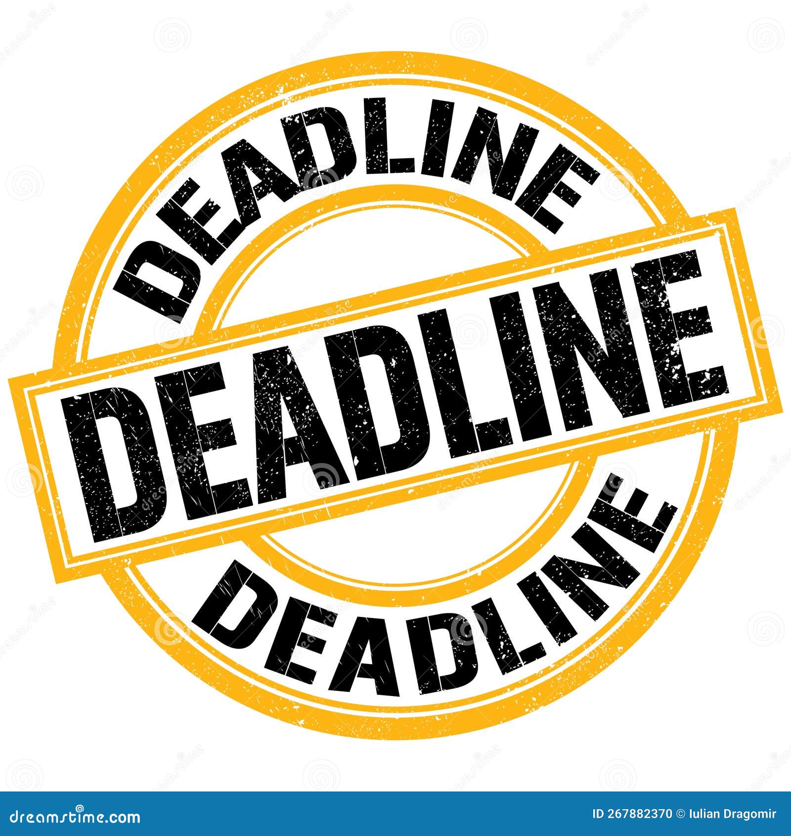 DEADLINE Text on Yellow-black Round Stamp Sign Stock Illustration ...