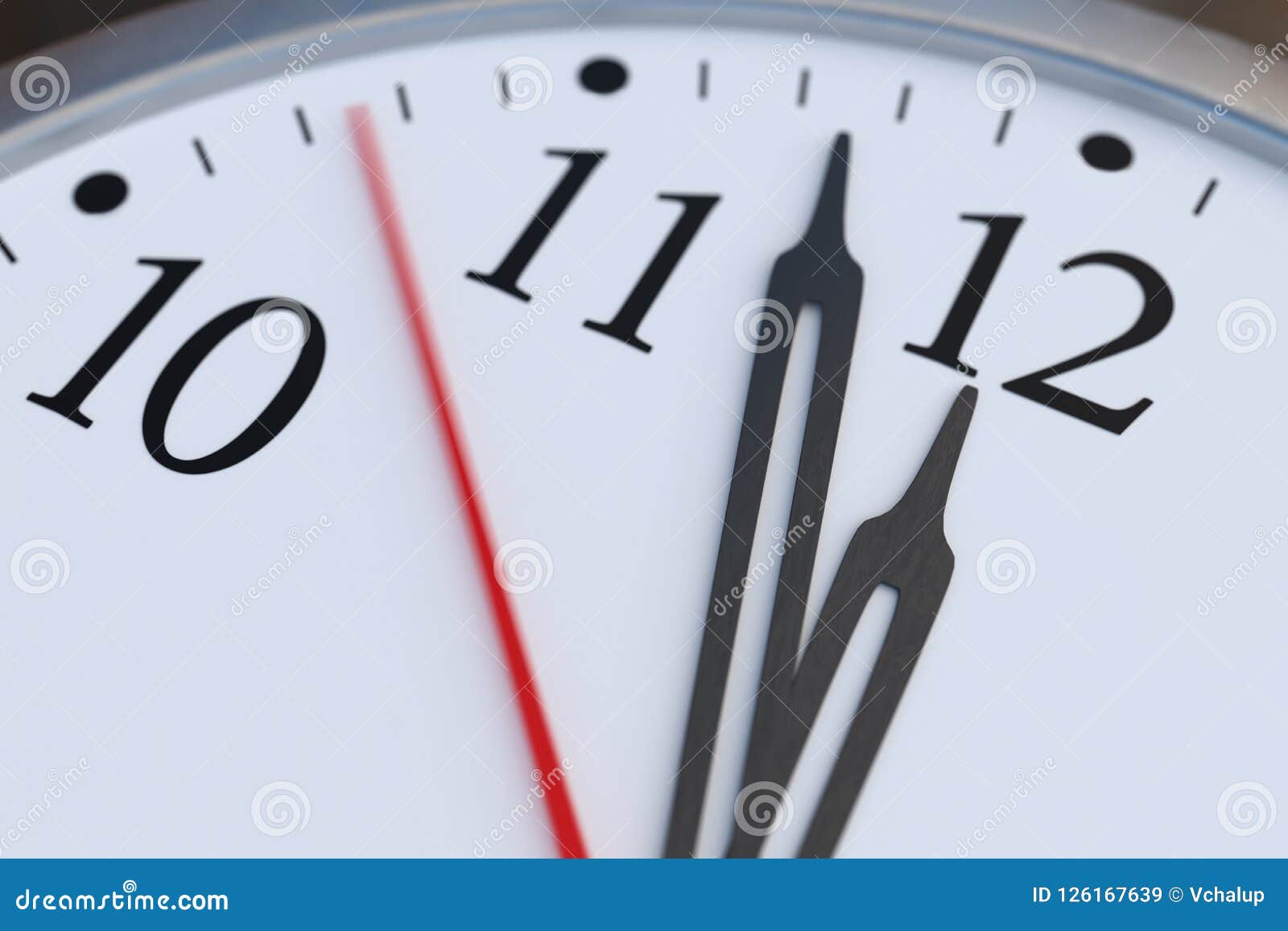 Deadline and Time Concept. Close Up View on Clock Showing Twelve Hours ...